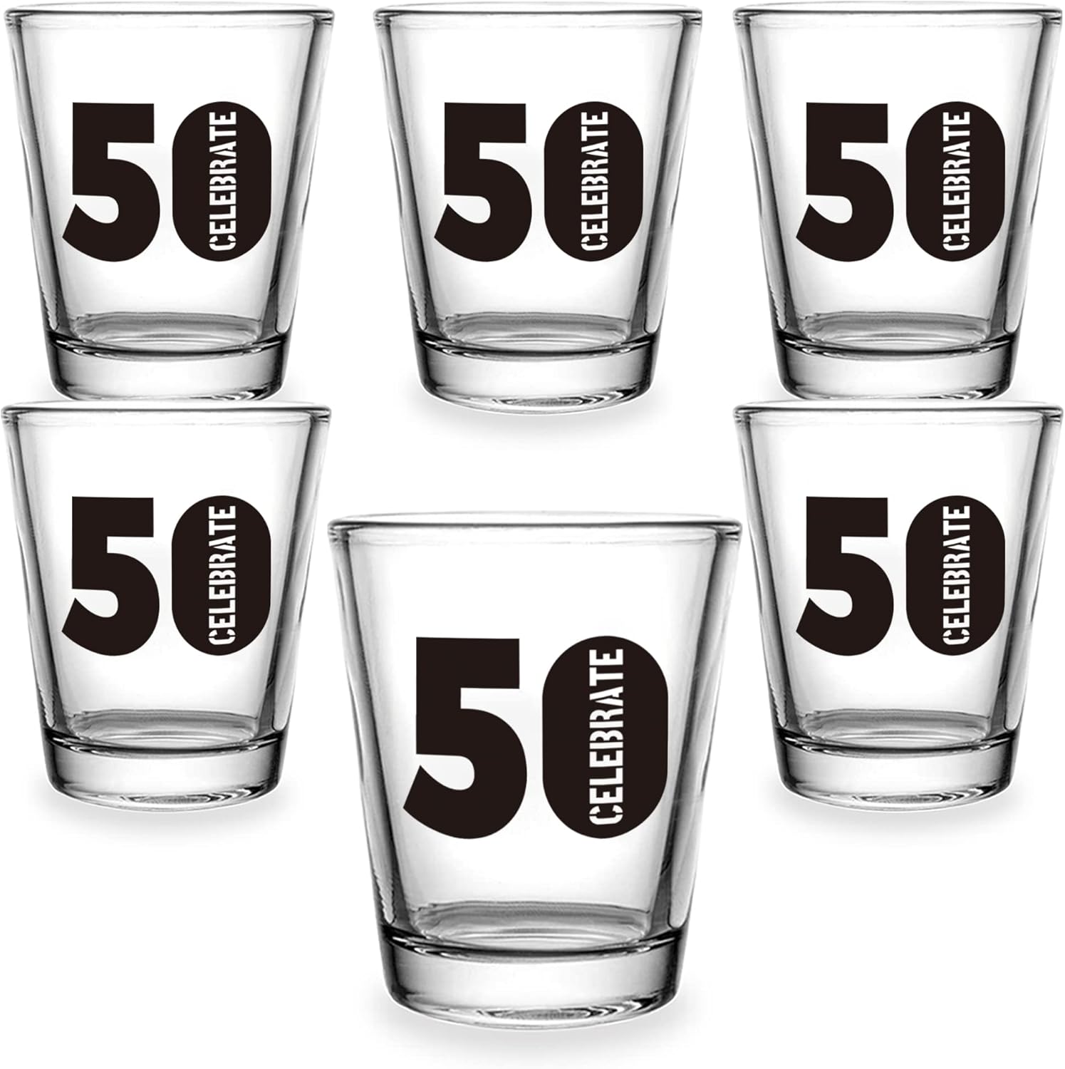 Amazon.com | 6 PCS 50th Birthday Shot Glasses Set, 1.5 oz 50 Celebrate ...