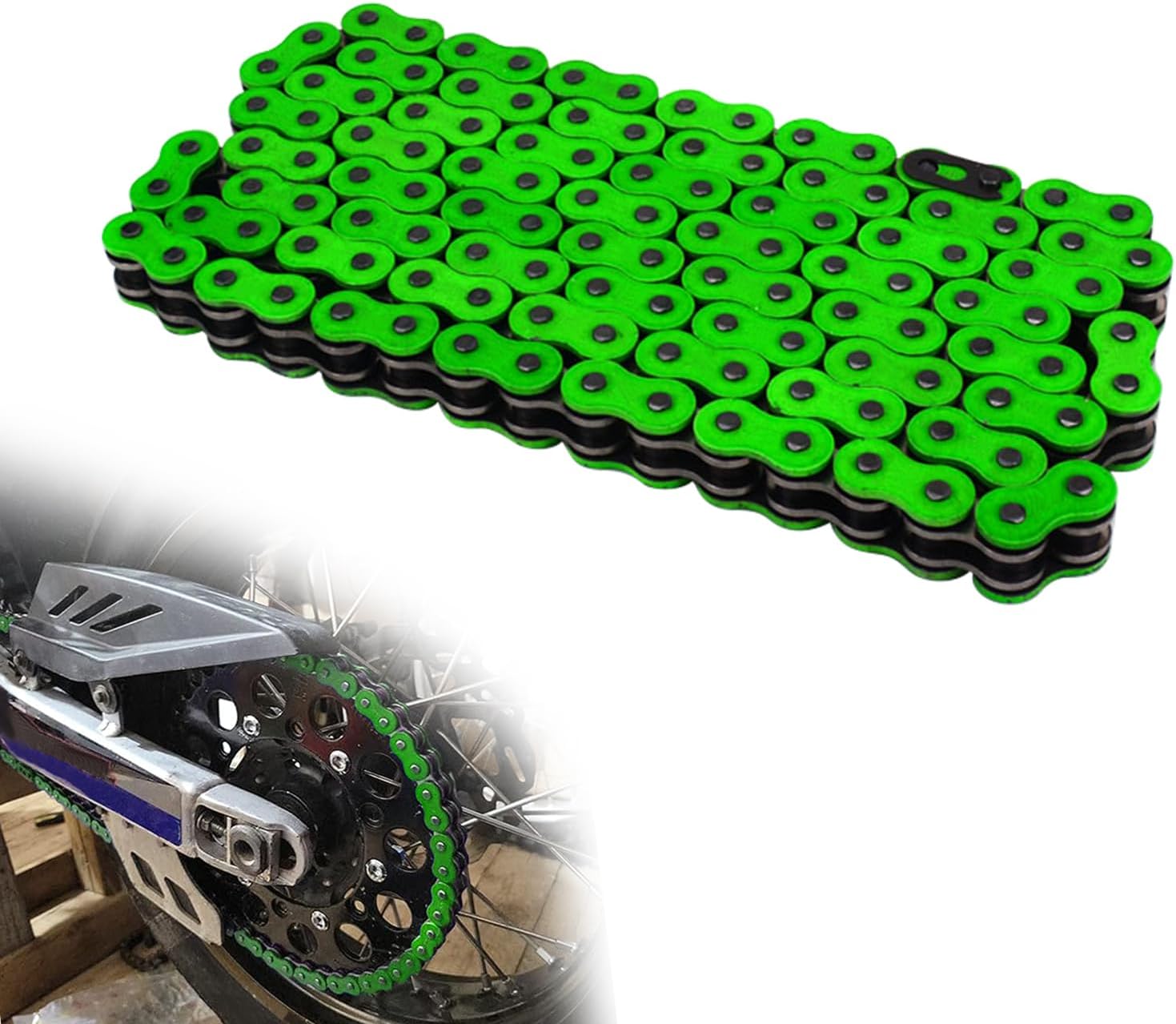 Amazon.com: JFG RACING Green Drive Chain 520 X Ring 120-Links Heavy ...