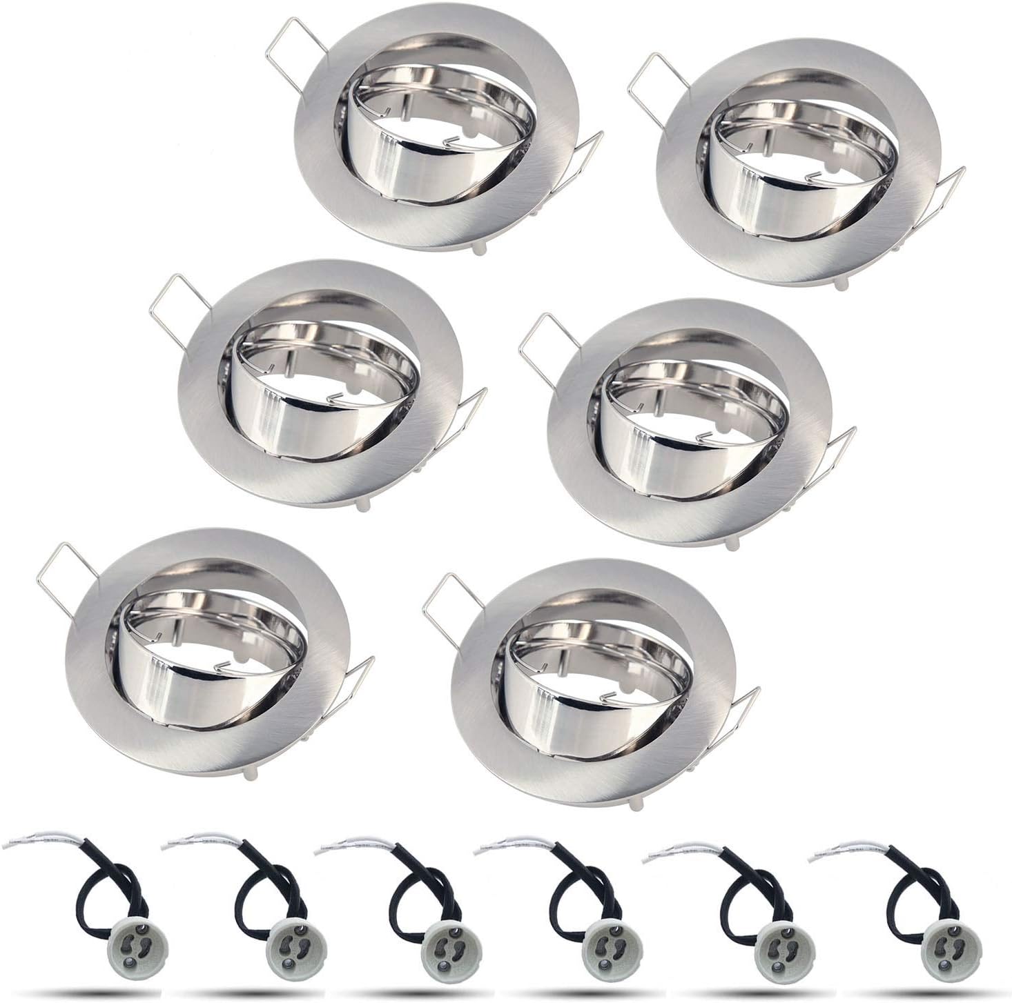 BlueXP 6 Set LED Recessed Spotlights Trim Rings Fitting Round GU10 ...