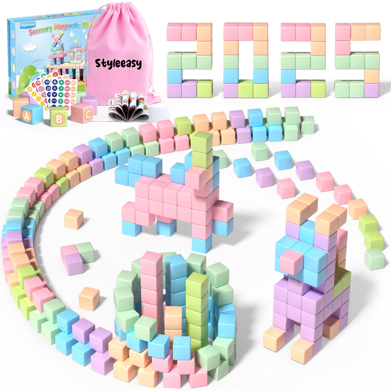 Amazon.com: Styleeasy 35PCS Magnetic Blocks, Waterproof Magnetic ...