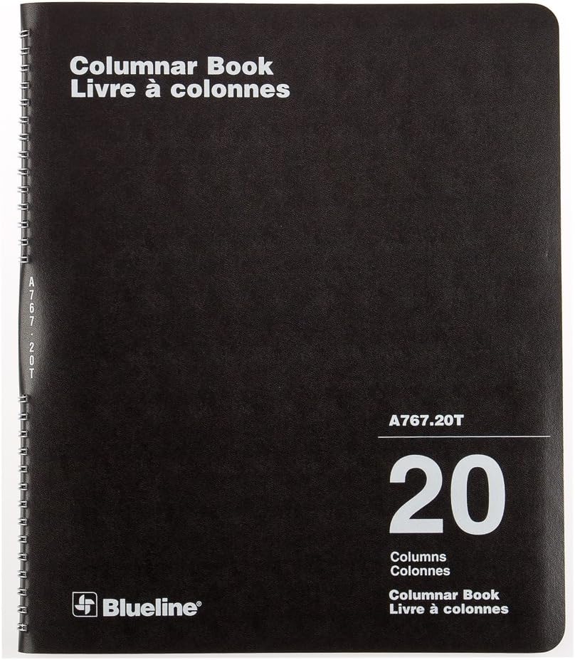 Blueline Columnar Book, Twin-Wire Binding, 20 Columns with Description ...