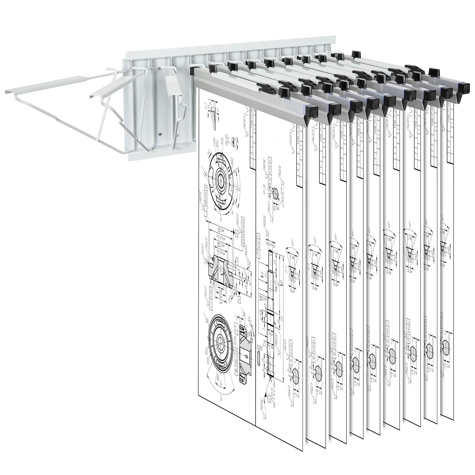 Amazon.com : VEVOR Wall Mount Blueprint Storage Rack – Holds up to 1200 ...
