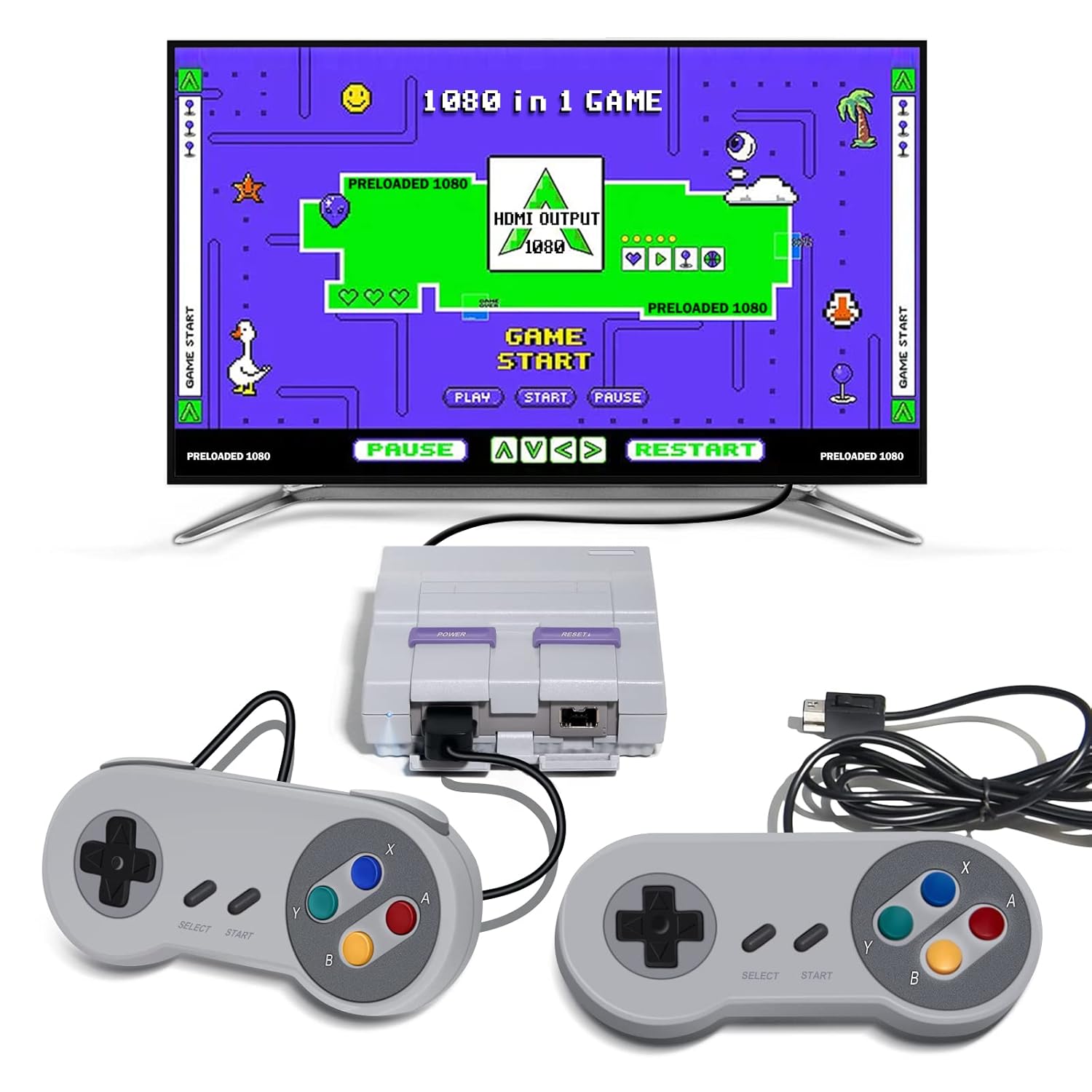 Retro Game Console Classic Mini Retro Game System Built in 1080 Games And 2 Controllers 8 Bit retro-game-console-classic-mini-retro-game-system-built-in-1080-games-and-2-controllers-8-bit