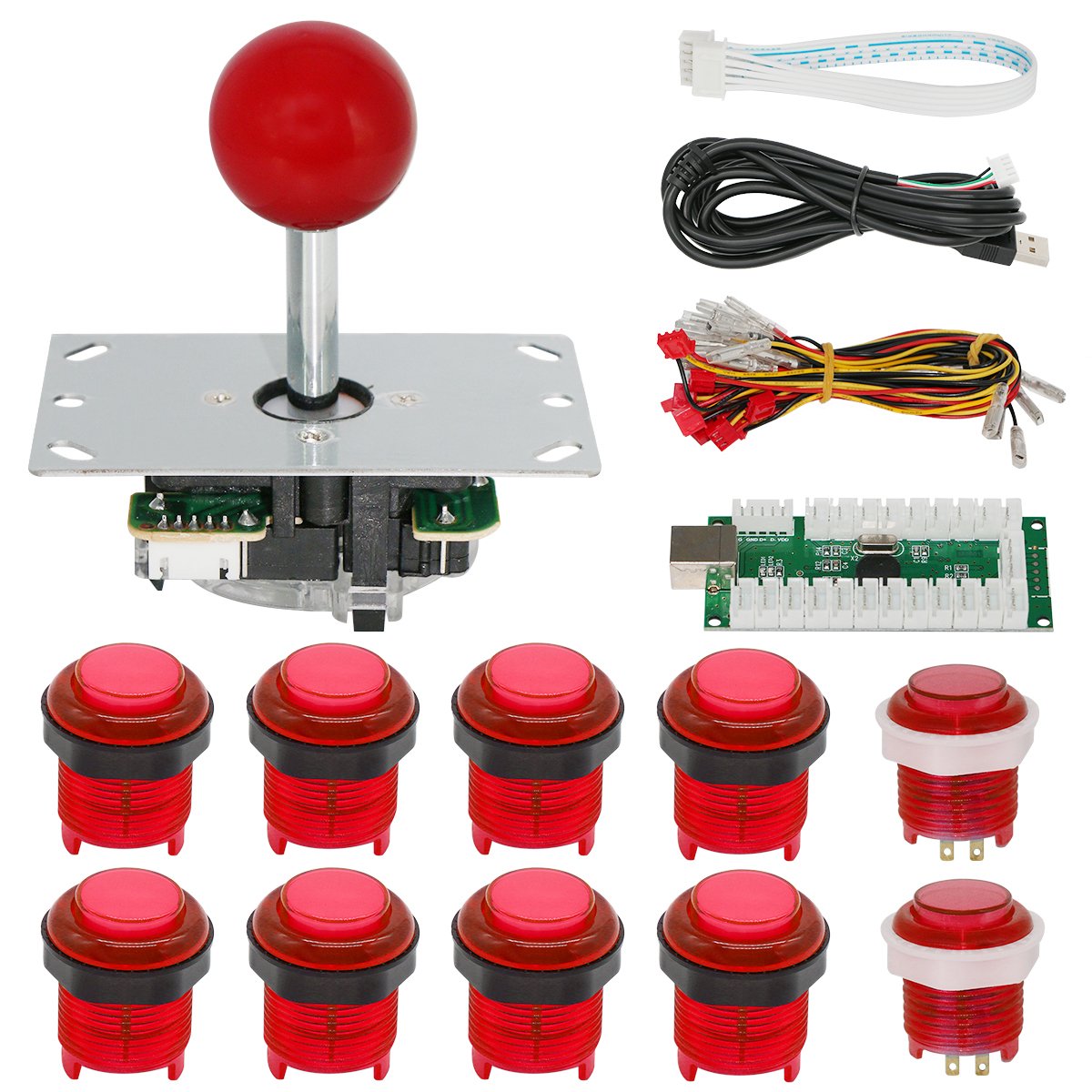 Gamtech Arcade Buttons And Joystick Controller Illuminated Kit For ...