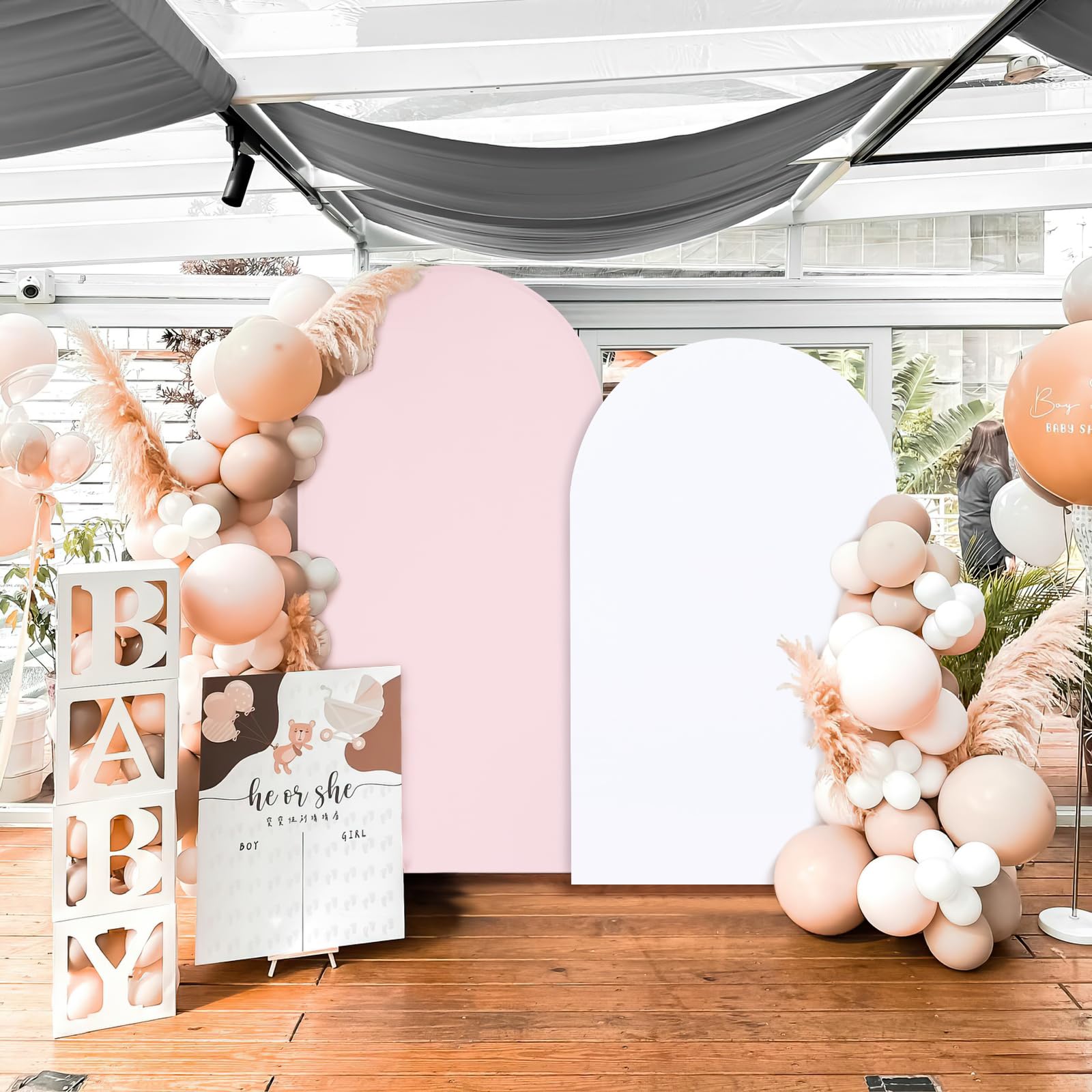 Snapklik.com : Baby Shower Backdrop Cover 4ftx72ft Fitted Arch Covers ...