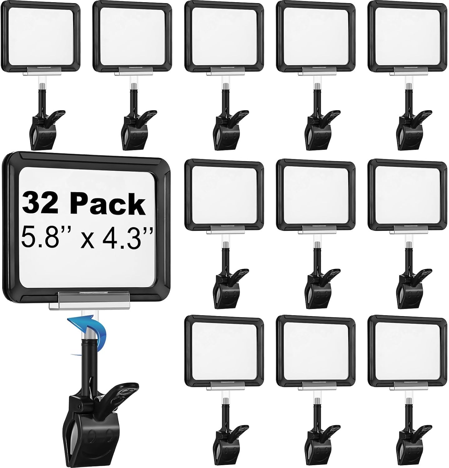 Amazon.com: SATINIOR 32 Set Acrylic Sign Holder With Clamp, 6 x 9 Inch ...