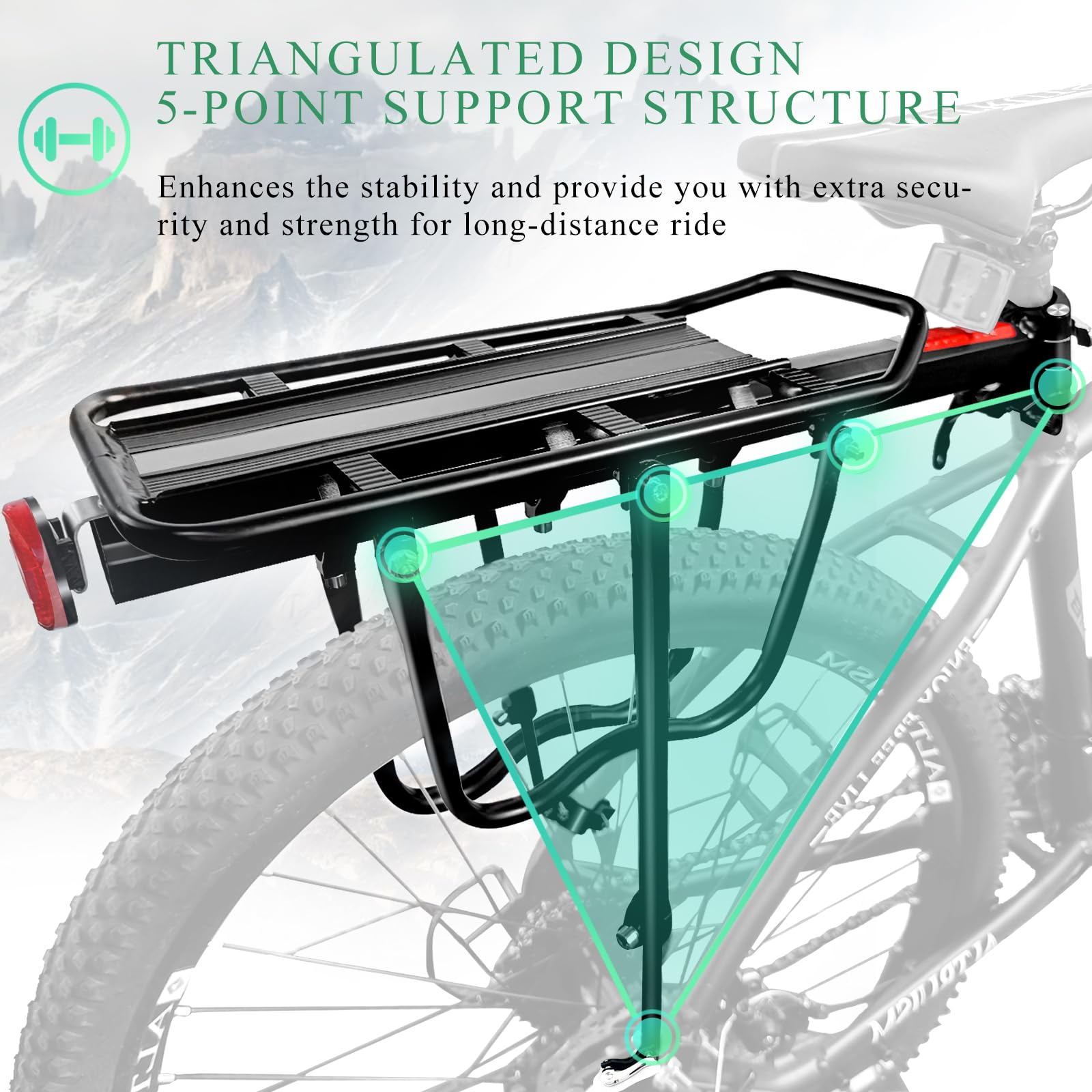 Snapklik.com : Versatile Rear Bike Rack -110 Lbs Load Capacity Bike ...