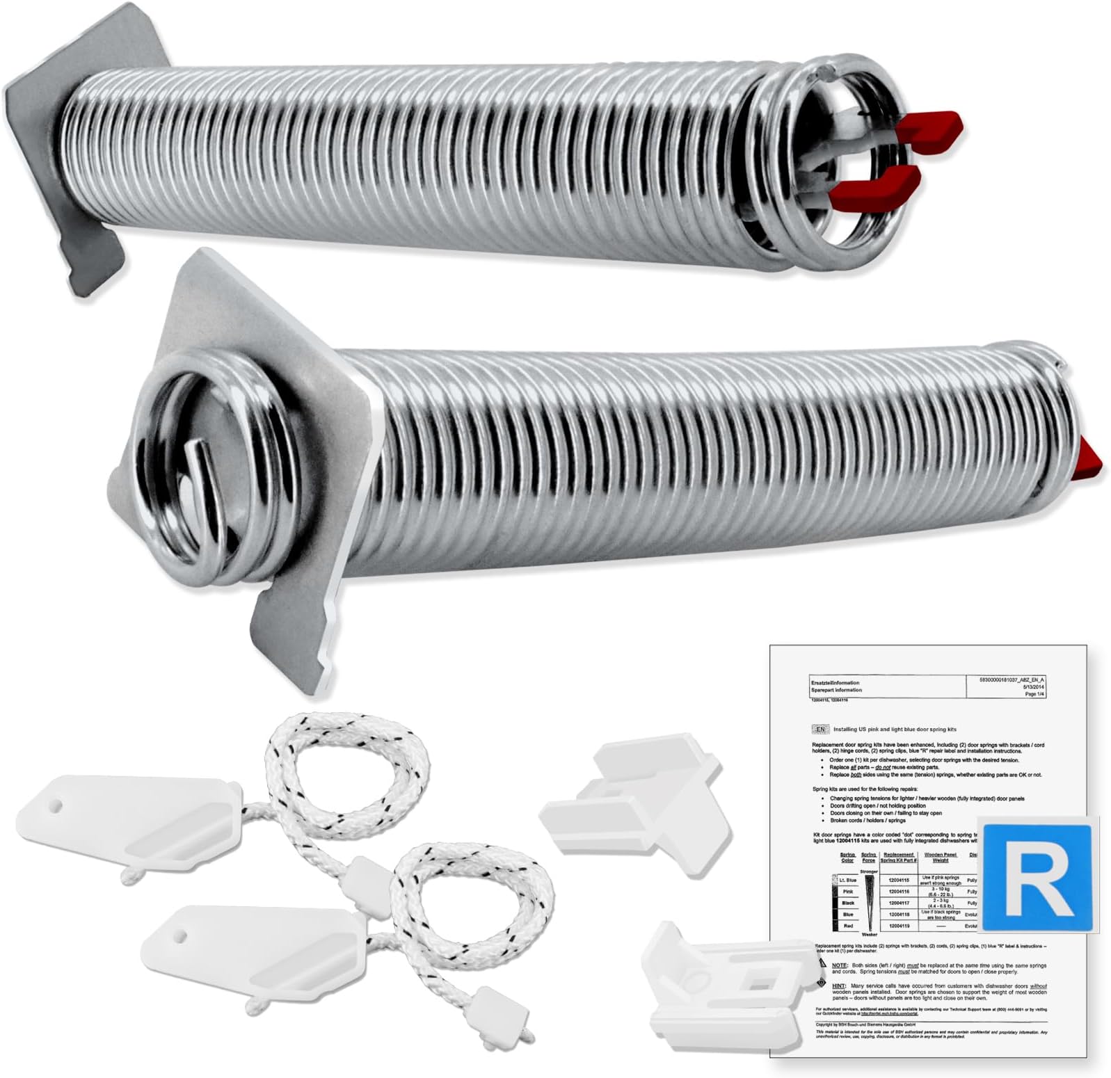 Amazon.com: Upgraded 12004119 Dishwasher Door Spring and Cable Kit, Fit ...