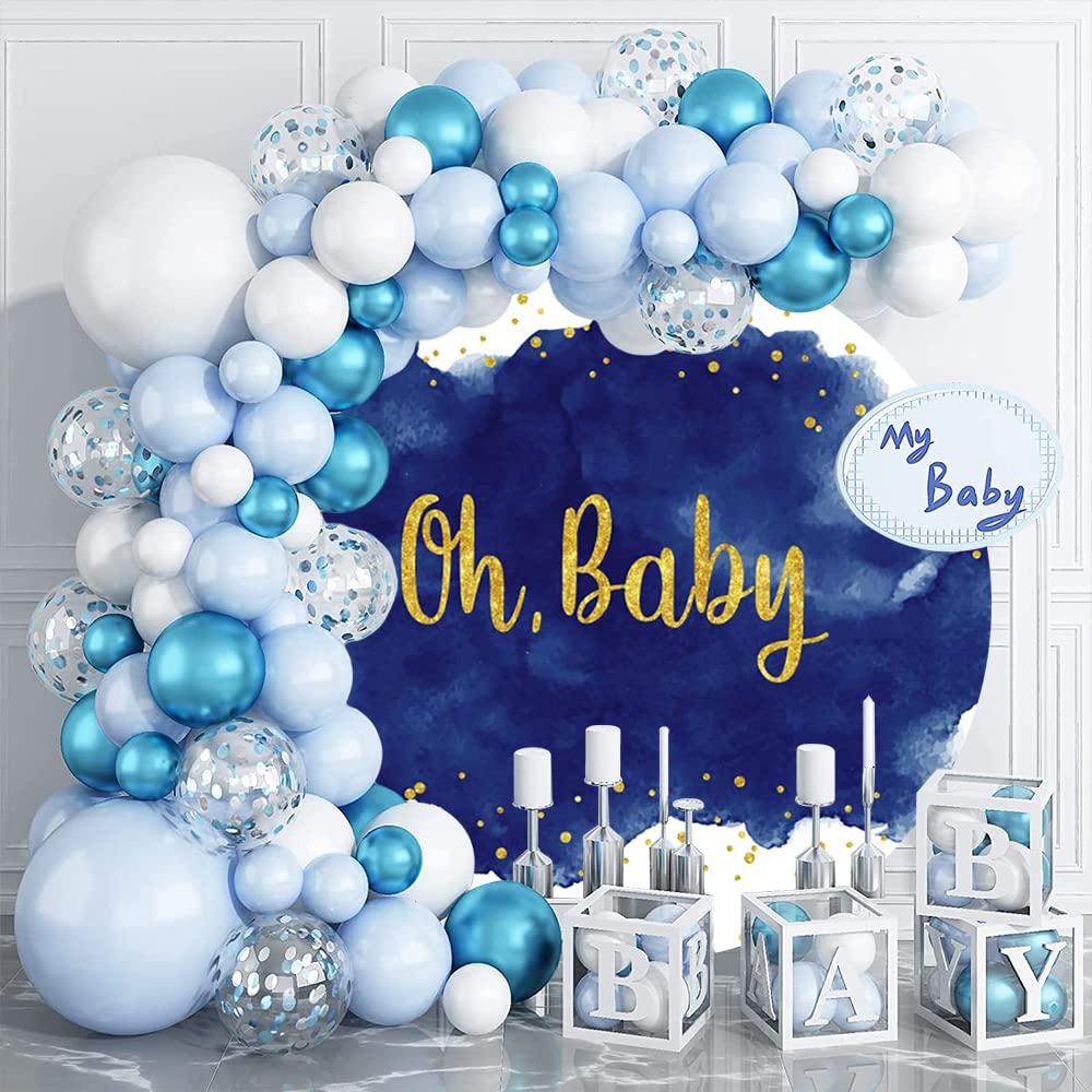 Azul Real Para Baby Shower De Niño Fondo Para Fiesta De Bienvenida De