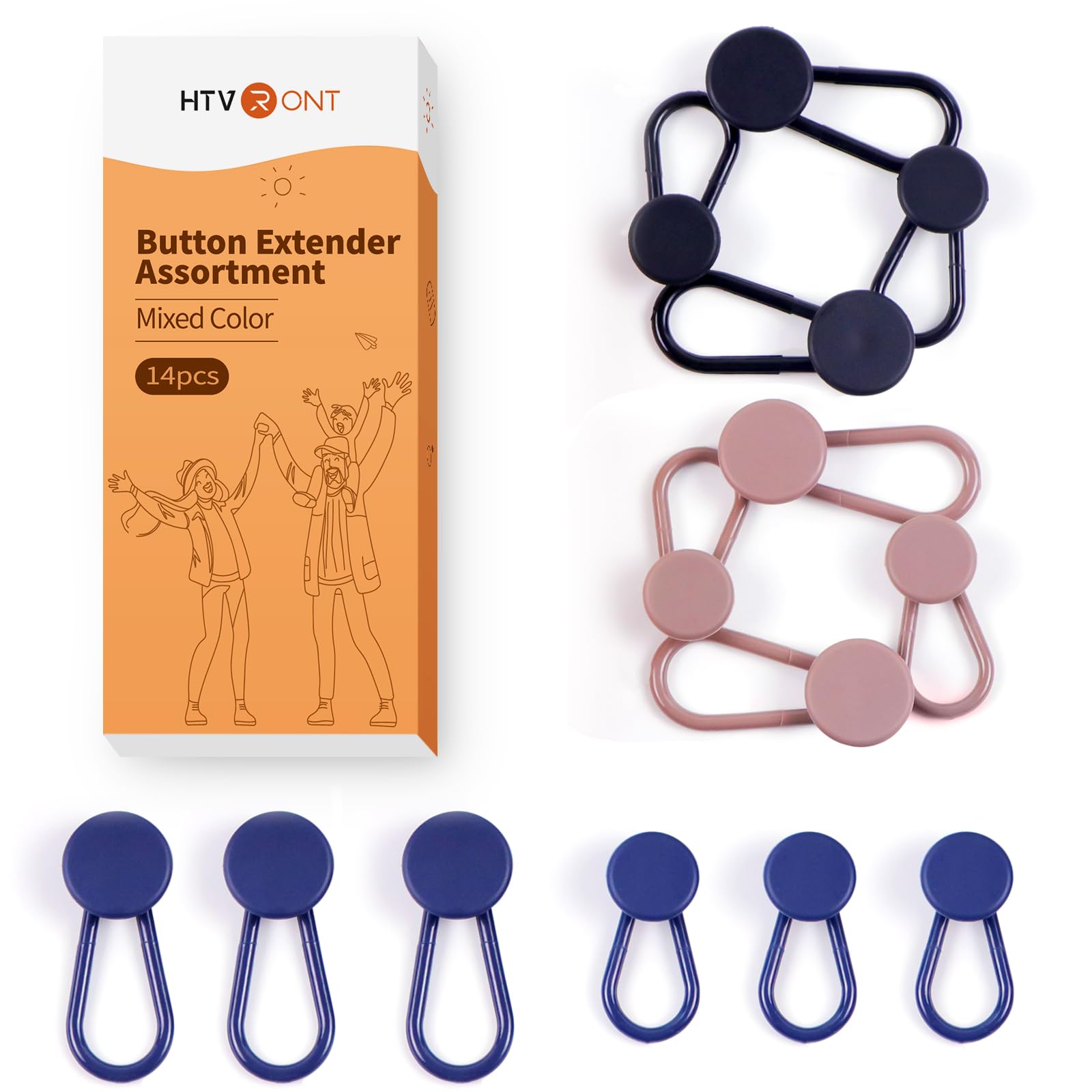 Amazon.com: HTVRONT 14 PCS Button Extenders for Jeans - Adjustable Jean ...
