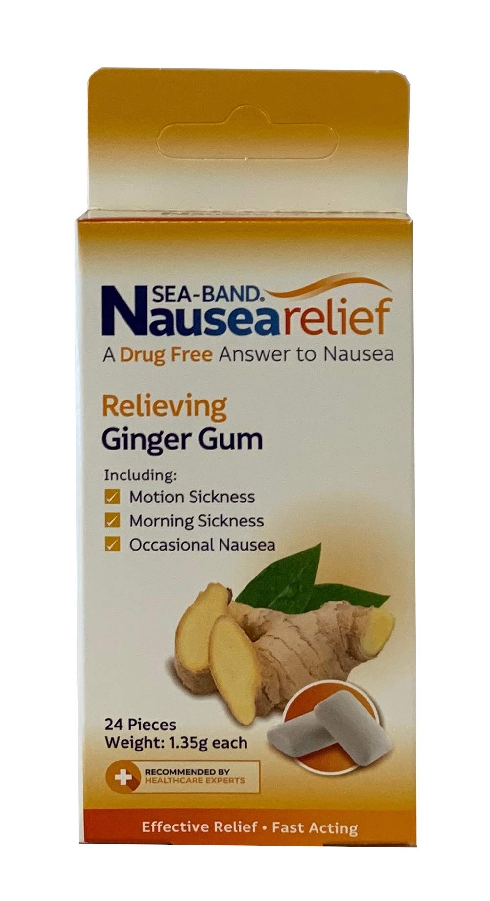 Amazon.com : Sea-Band Anti-Nausea Ginger Gum - Safe and All Natural ...