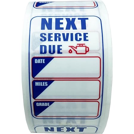 Amazon.com - Oil Change Stickers 250 Pcs Per Roll-Service Reminder ...