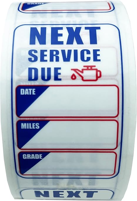 Amazon.com - Oil Change Stickers 250 Pcs Per Roll-Service Reminder ...