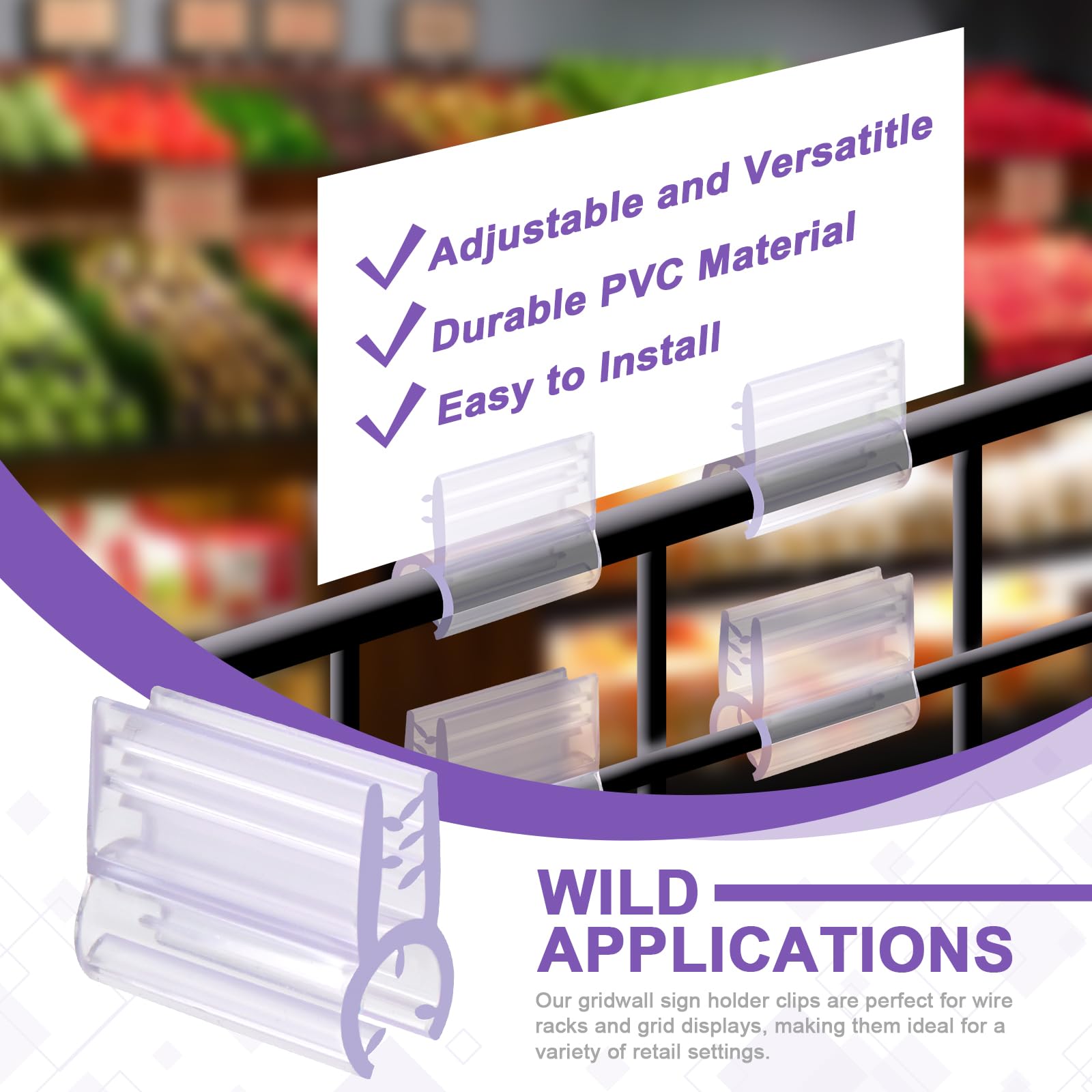 Snapklik.com : Gridwall Sign Holder Clip 60 Pack Grid Display Card ...