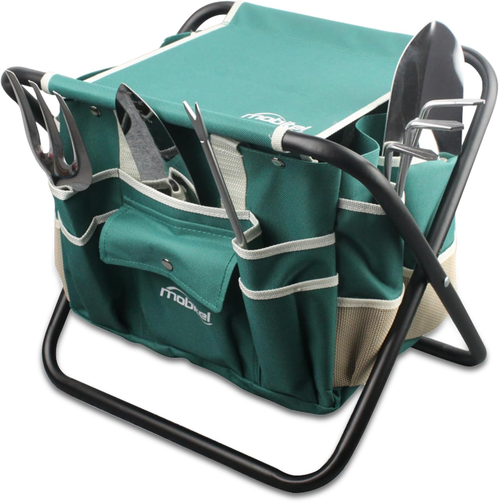 Amazon.com : 7-Piece Garden Tool Set with Tote and Folding Stool Seat ...