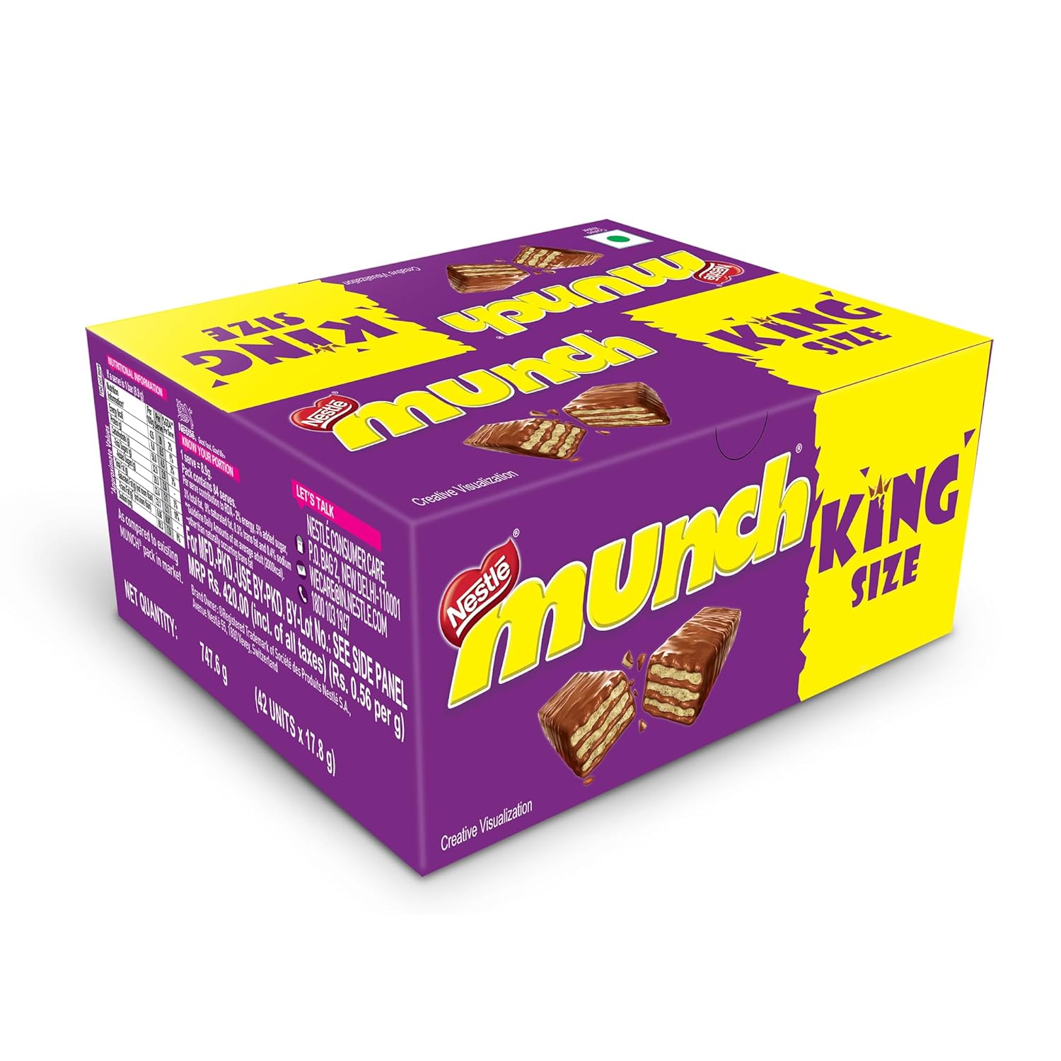 Nestlé Munch King Size,(42 units,17.8g) x 2, 1495.2g, Box ( Weight ...