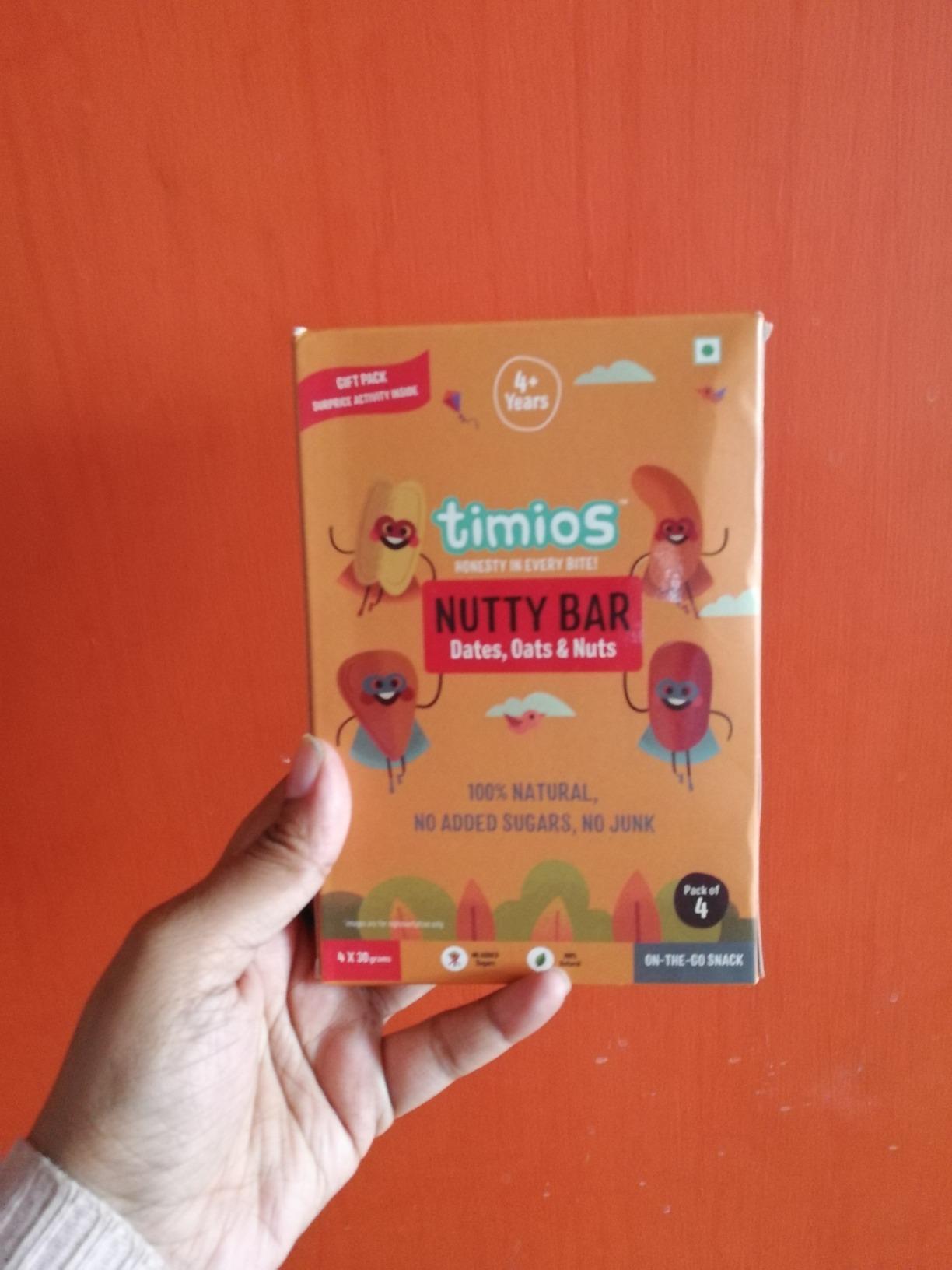 Timios Nutty Bar | Healthy Snack for Kids | Natural Energy Food Product ...