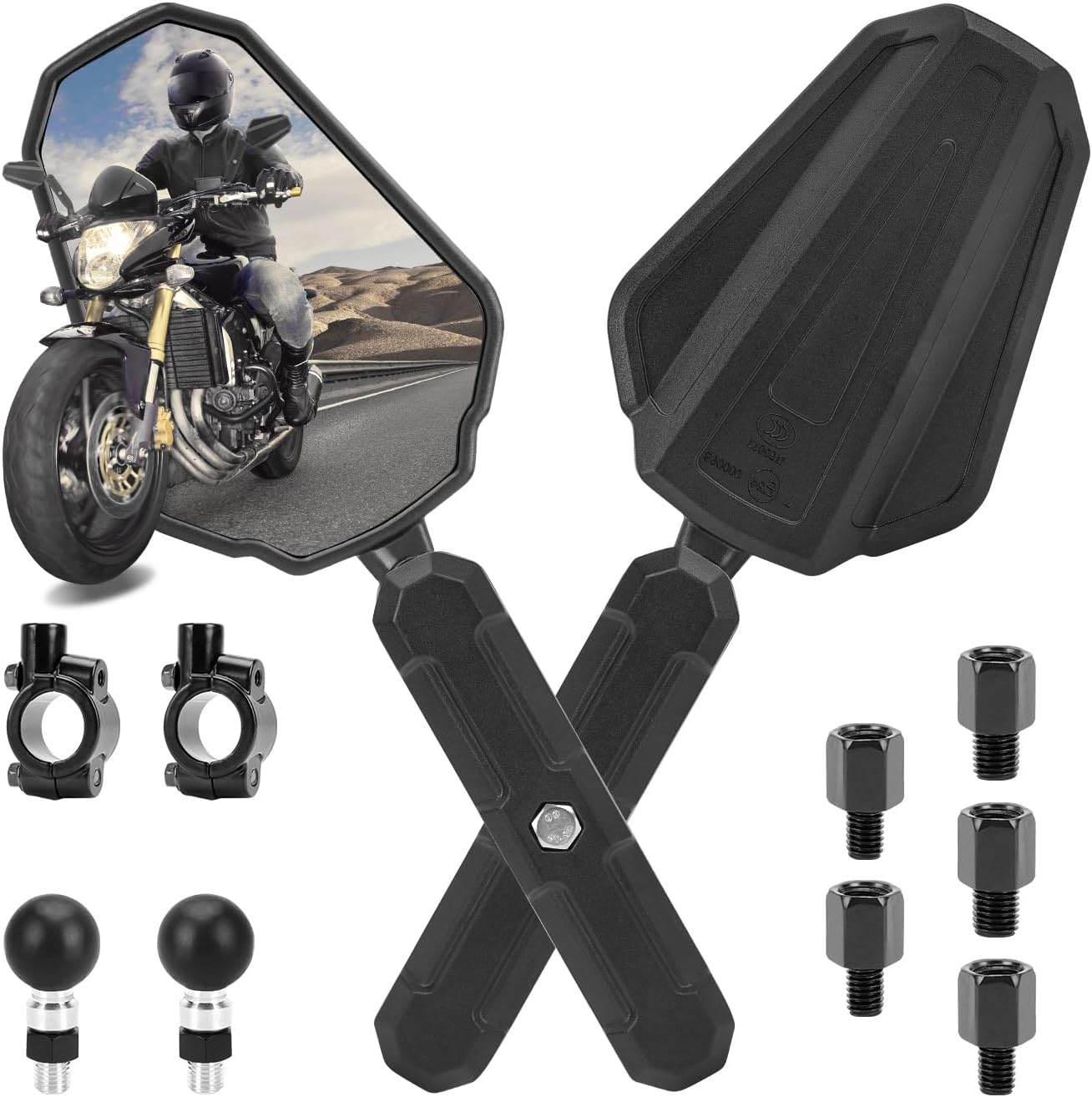 Amazon.com: NOVCAPAR Motorcycle Mirrors, ATV Rear View Mirror With ...