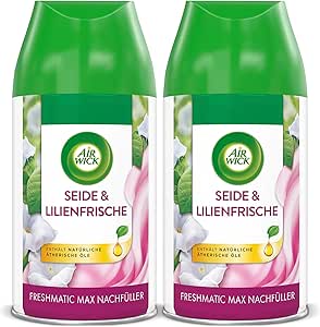 Air Wick Freshmatic Max Raumspray DUO – Nachfüller für den Air Wick Freshmatic Max – Duft: Seide ...
