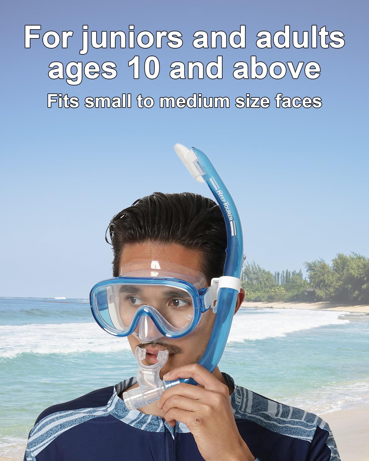Snorkeling Gear Reef Tourer RC0105 Adult Single-Window Mask & Snorkel ...