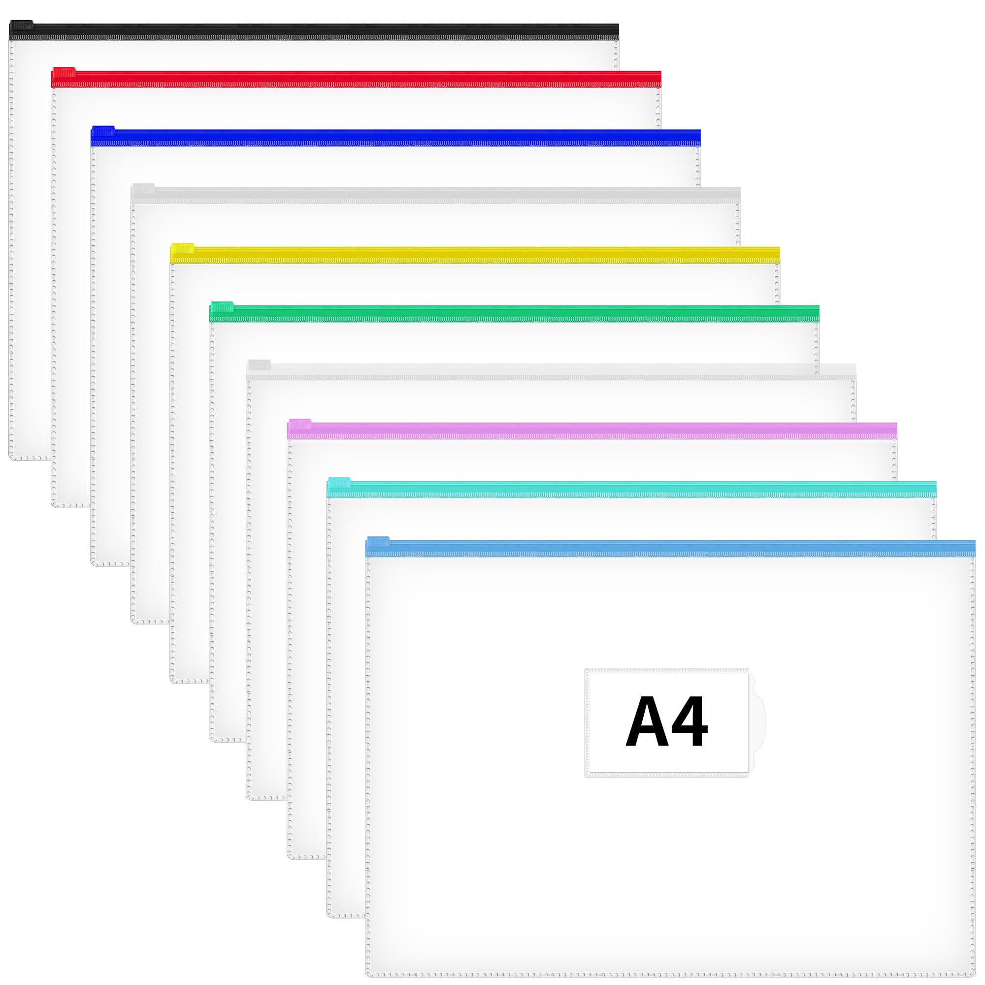 Snapklik.com : 10pcs Poly Zip Envelopes, 8 Colors, A4 Letter Size ...