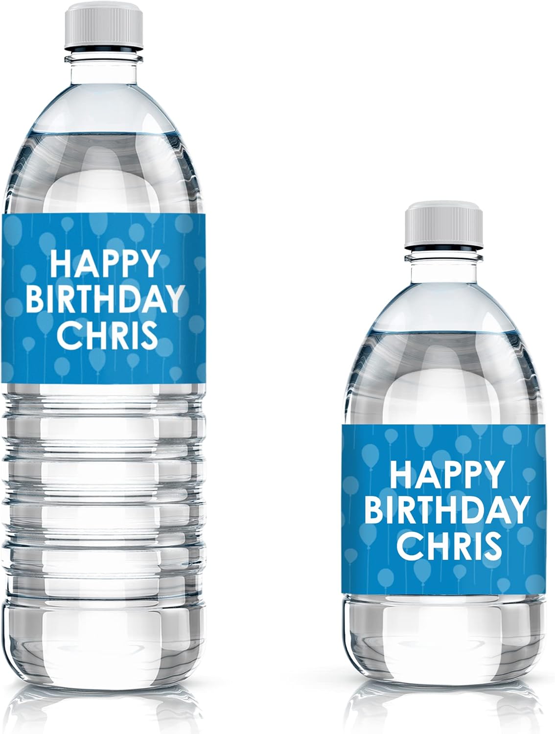 Amazon.com: Personalized Blue Happy Birthday Party Water Bottle Labels ...