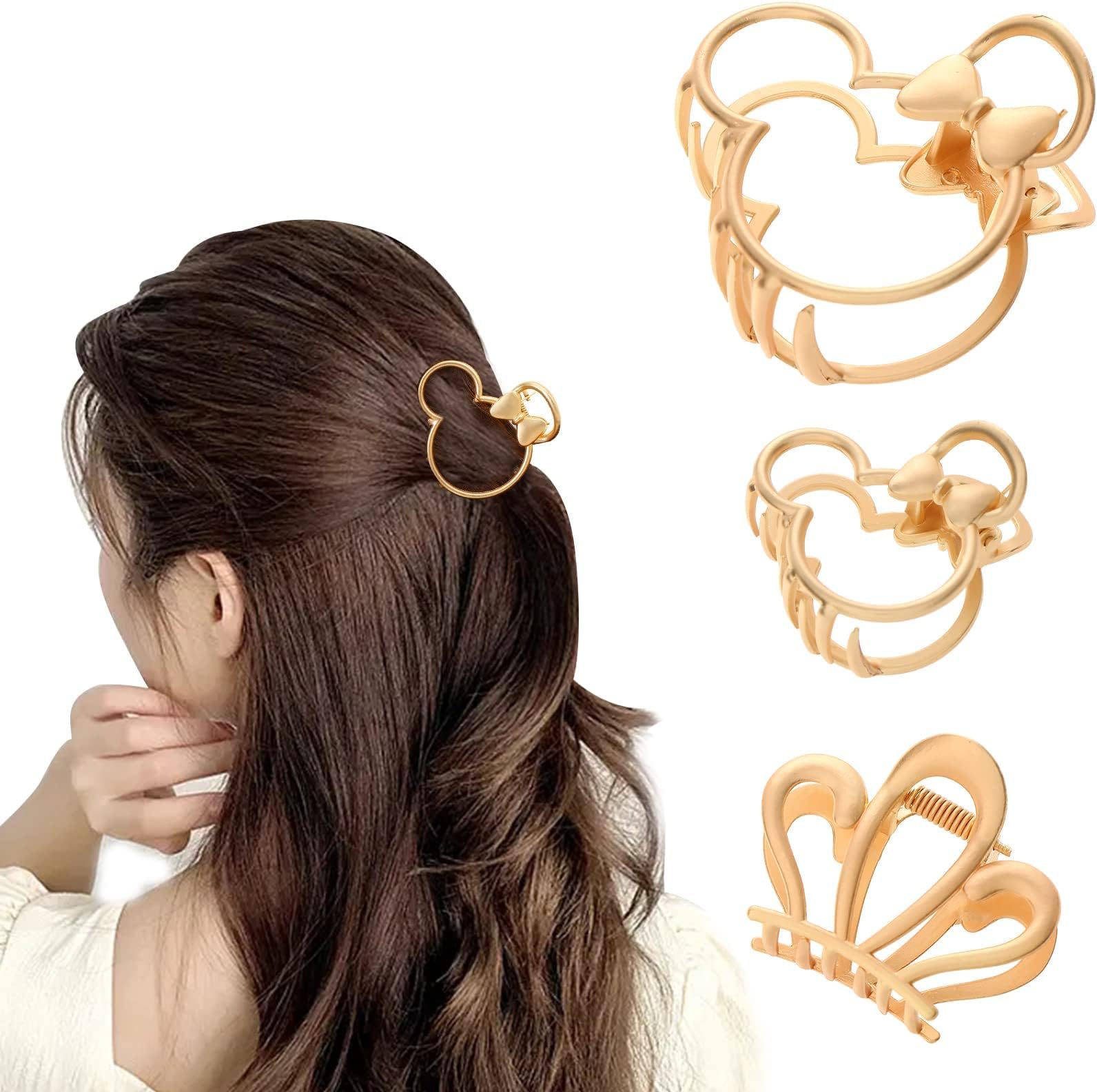 Amazon.com : 8 PCS Mini Bear Hair Claw Clips, Lady Thick Hair Barrette ...