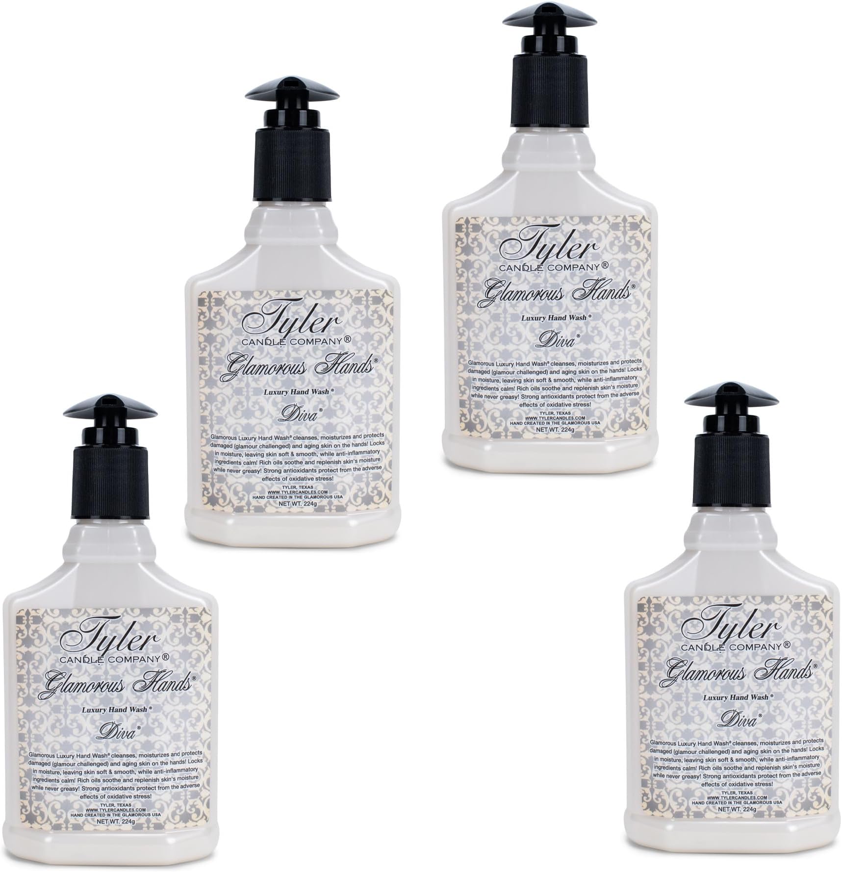 Amazon.com : Tyler Glamorous Luxury 8 ounce Hand Soap Wash Pack of 4 ...