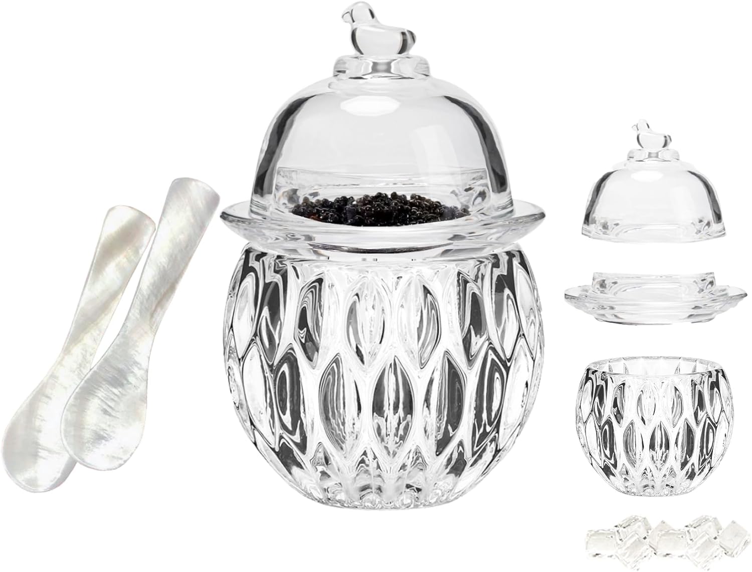 Amazon.com | GCFTIFF Caviar Server Set with 2 Pcs Mother of Pearl ...