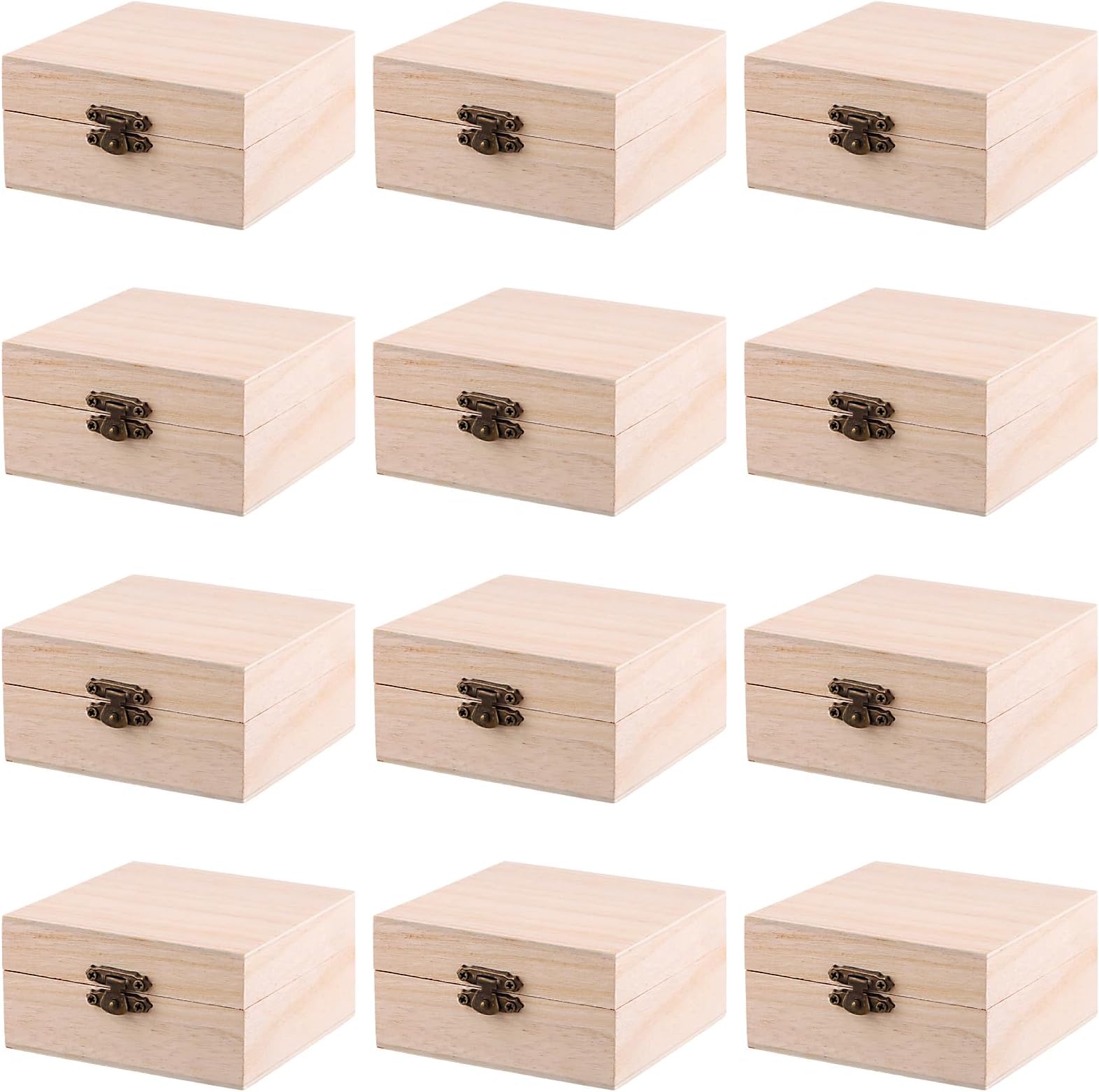 Amazon.com: FUNSUEI 12 PCS 3.94 x 3.94 x 1.97 Inch Unfinished Wooden ...
