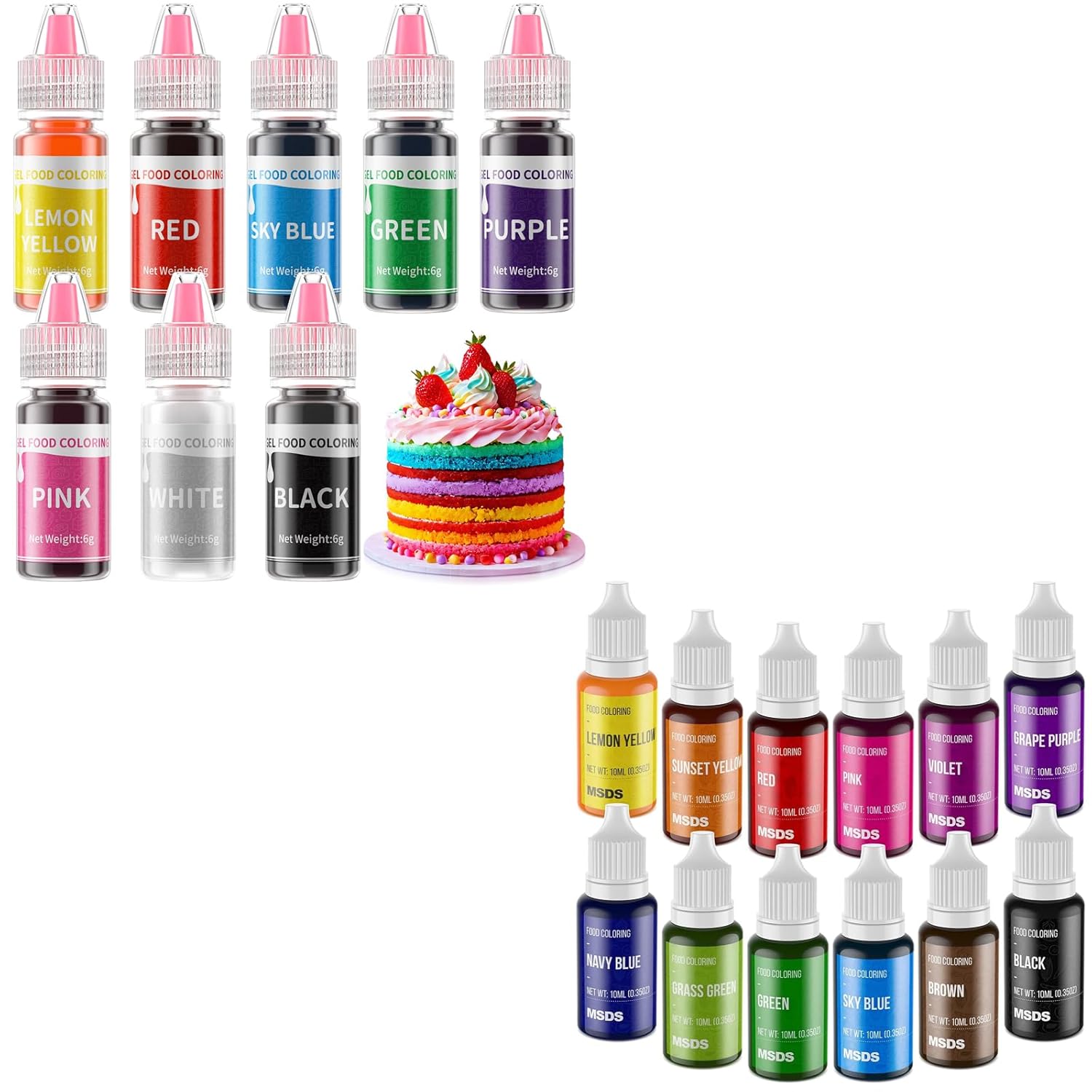 Amazon.com : Food Coloring Set - 12 Color Food Grade Vibrant Food Dye ...