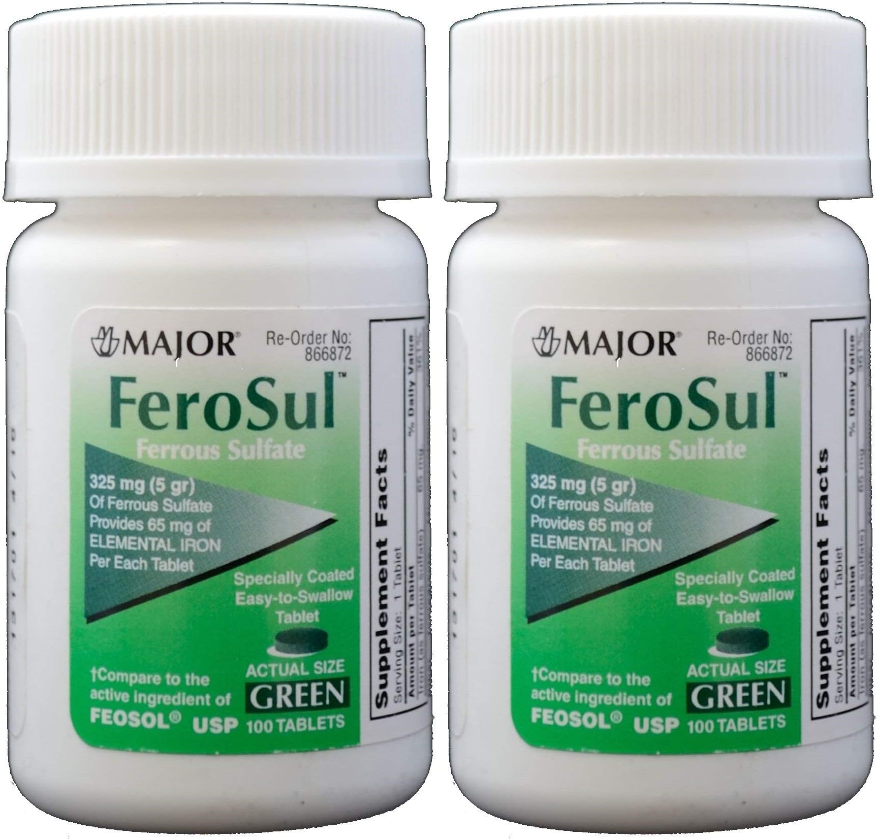 Amazon.com: Major Ferosul - Ferrous Sulfate 325mg Tablets with 65mg of ...