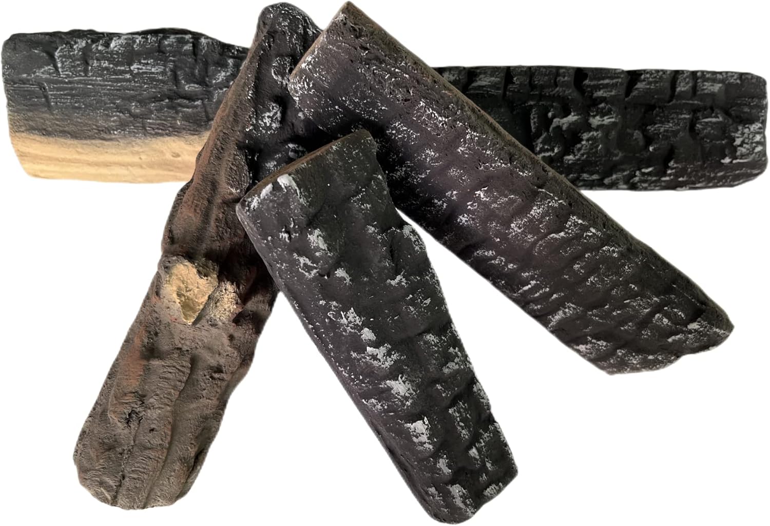 Gas-Holzscheite, 4 Stück,Gas-Kaminholz-Set aus Keramikholzscheiten. Zur ...