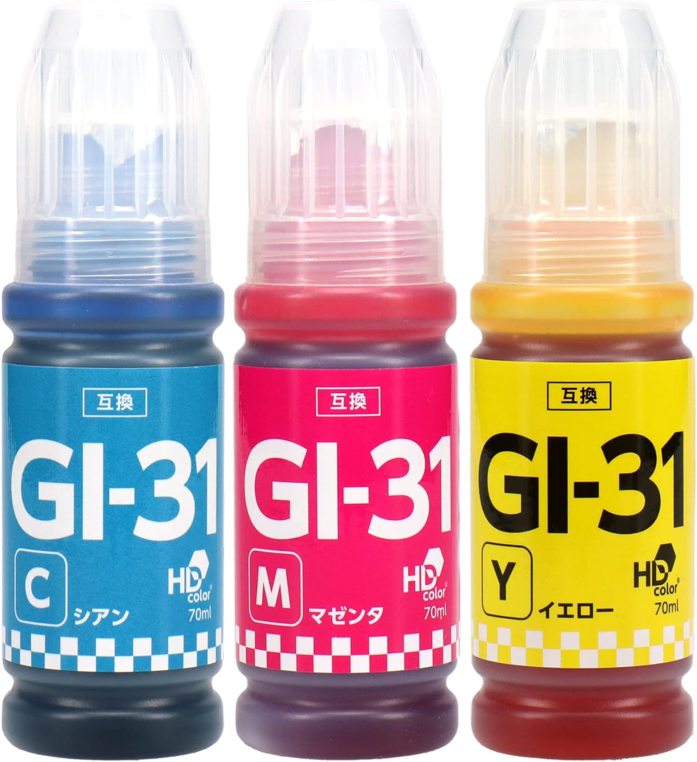 Amazon.co.jp: 【インクのチップス】キヤノン(Canon)用 ギガタンク(GIGA TANK) GI-31 GI-31-CMY カラー3色セット 互換インクボトル 純正品と同容量 ...