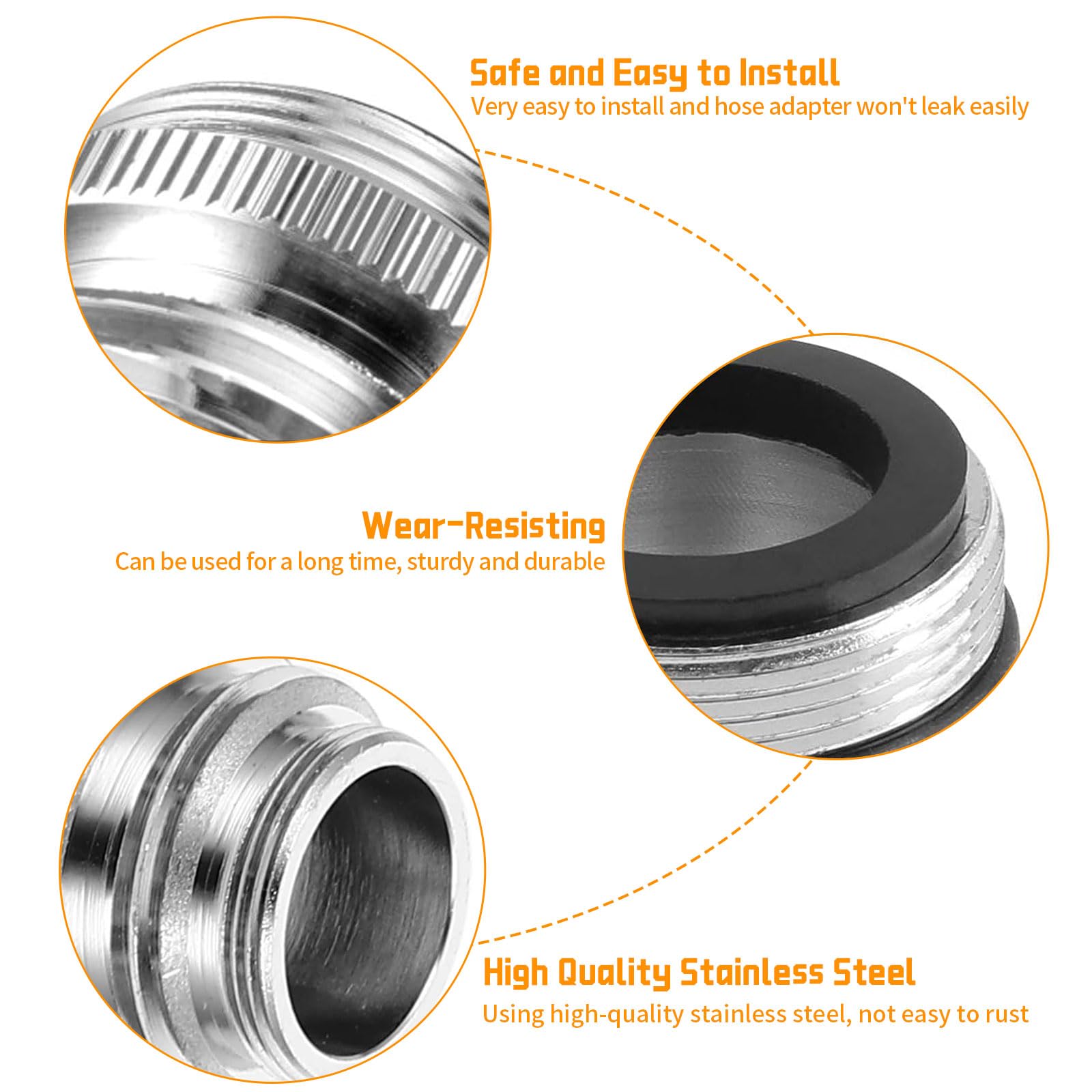 7pcs Metal Faucet Aerator Adapter Kit with Gaskets, Kitchen Female/Male ...