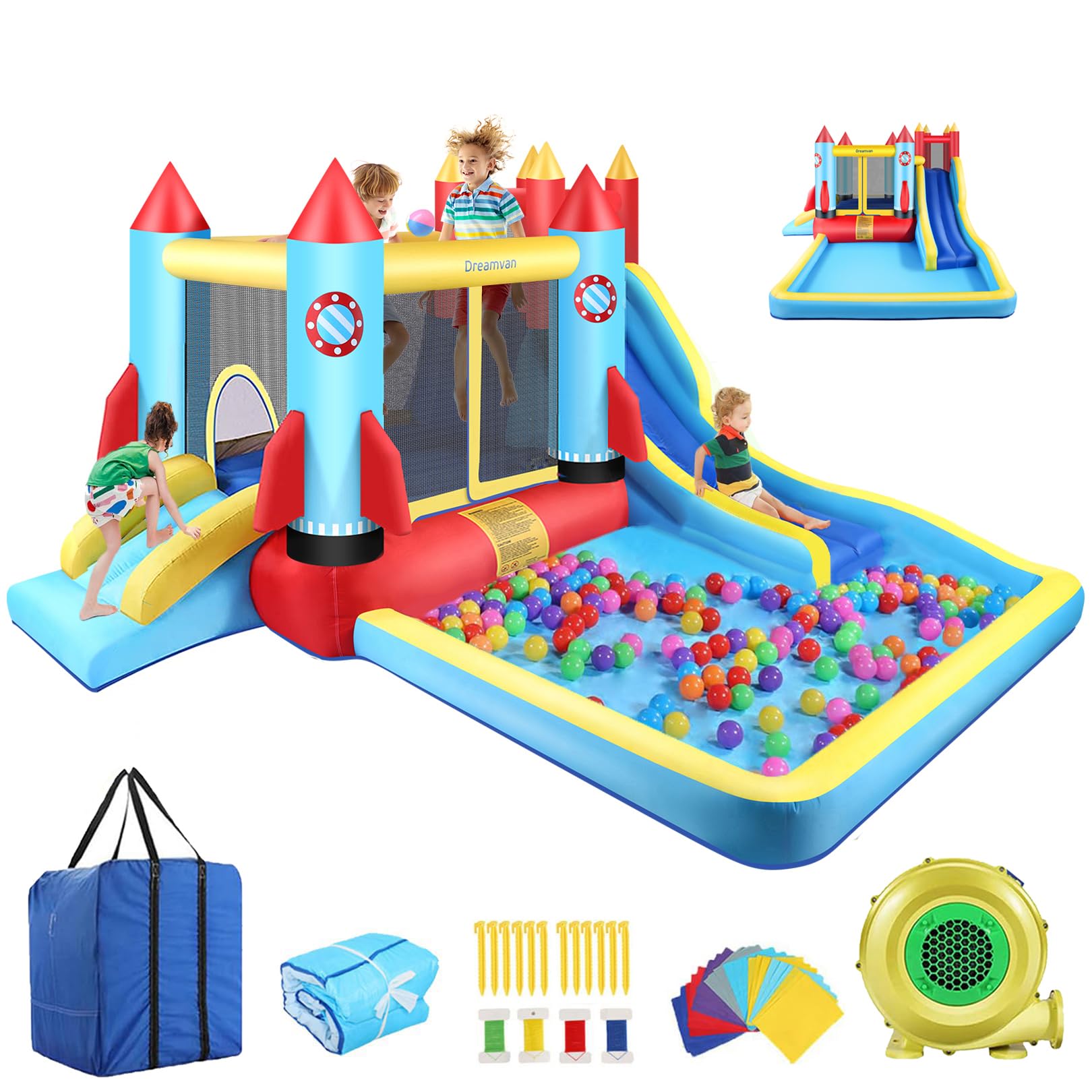 Snapklik.com : AKEYDIY Kid Bounce House Rocket Blast- 13X12ft ...