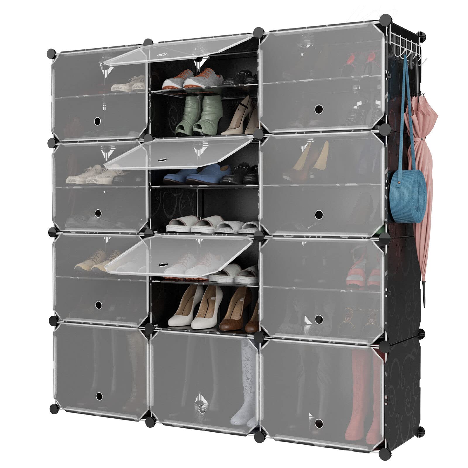 Giantex 12-Cube Shoe Rack Organizer, 48 Pairs Expandable Modular Shoe ...