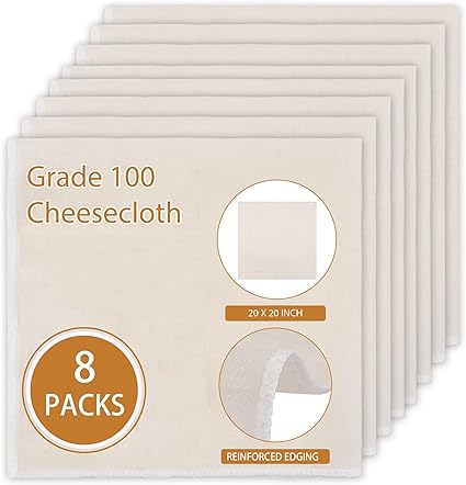 Amazon.com: 8 PCS Reusable Cheese Cloths for Straining, 20x20 Inch ...