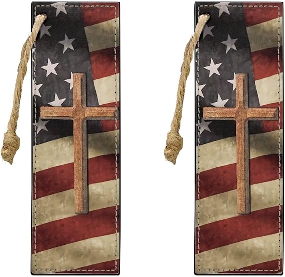 Amazon.com: Mintulipy Bookmarks Accessories - American Flag Cross ...