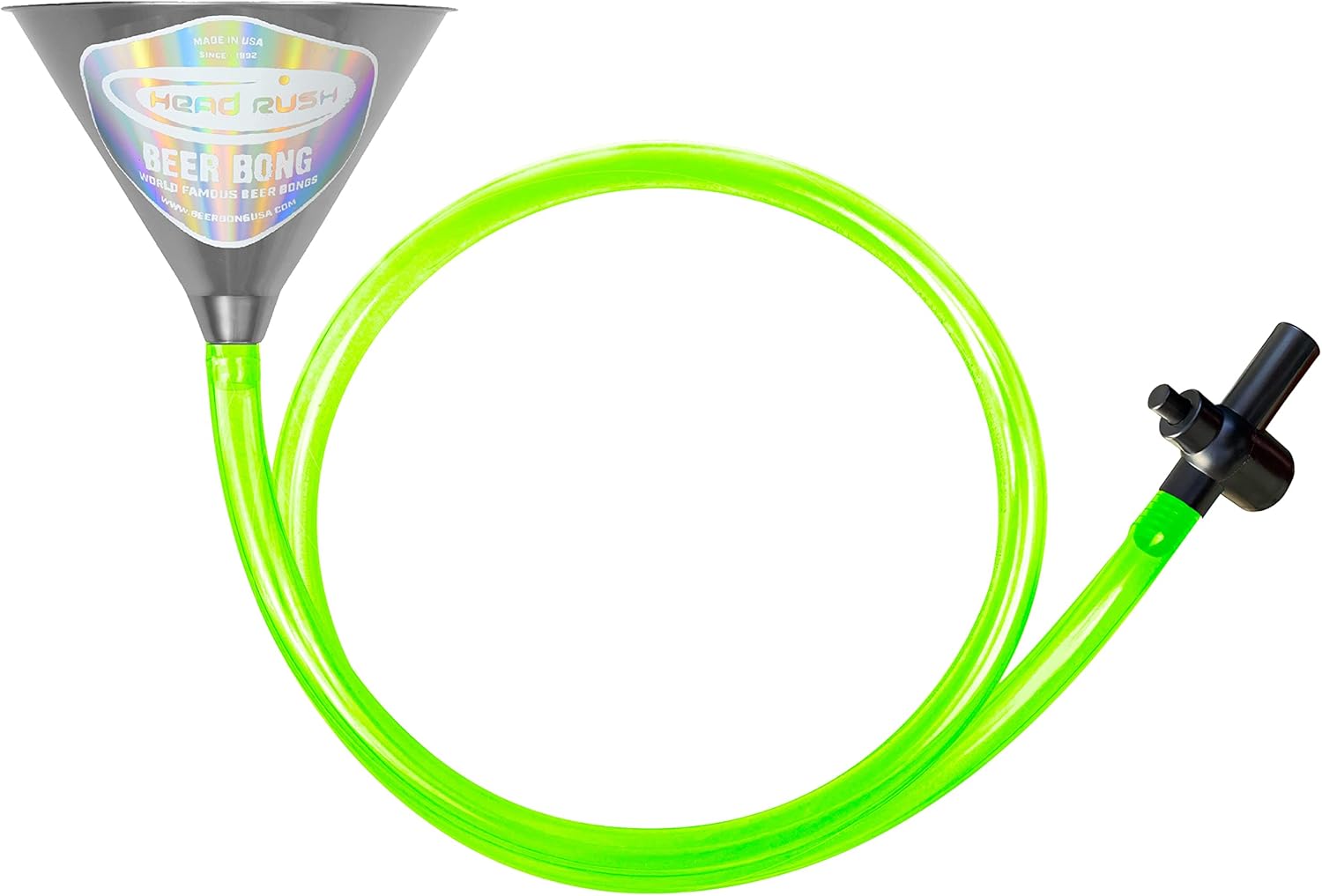 Amazon.com: Head Rush Silver/Green Beer Bong - Beer Funnel with Long ...