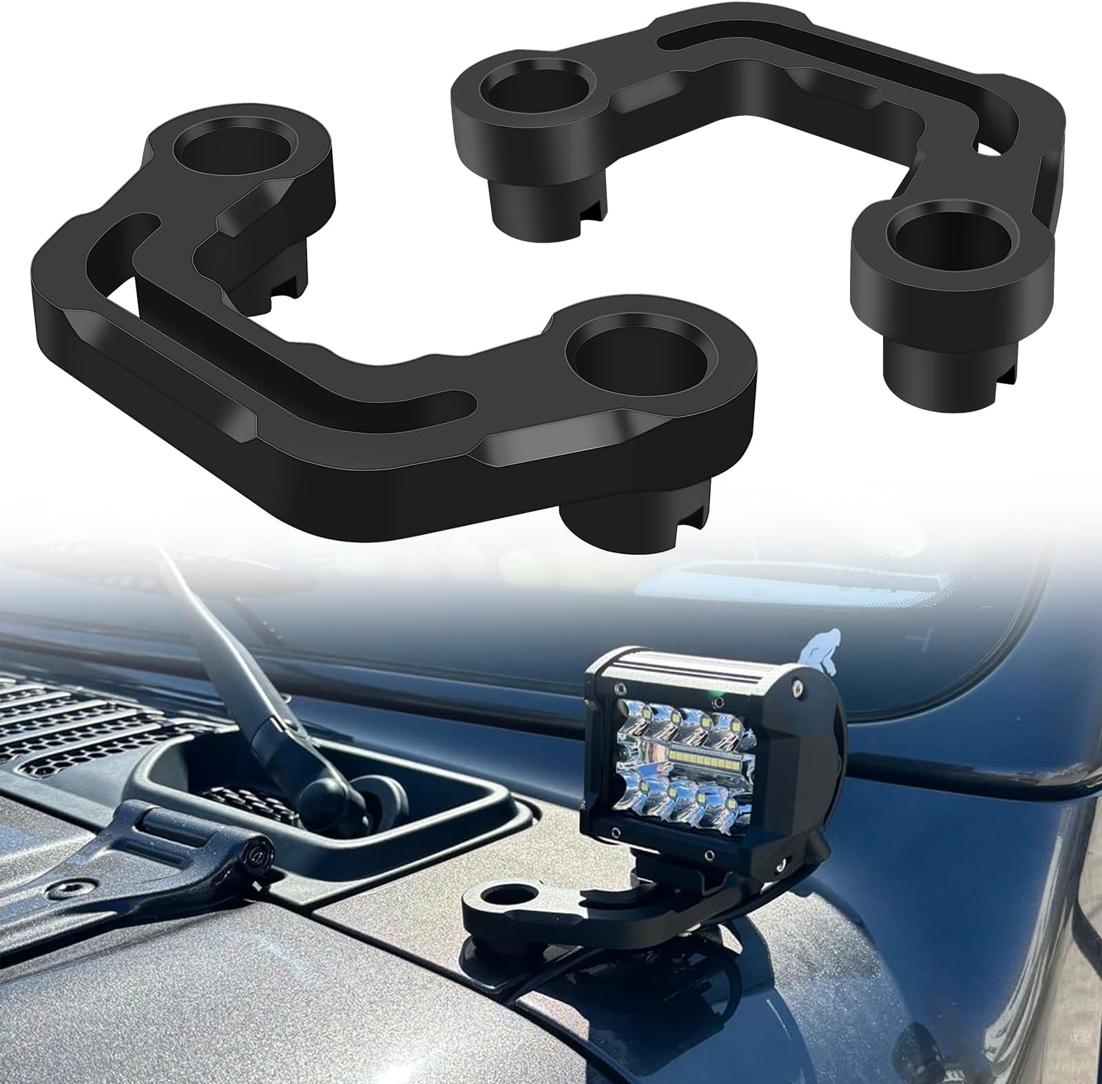 Amazon.com: KMFCDAE for Jeep JK A-Pillar Mounting Brackets Cowl Hood ...