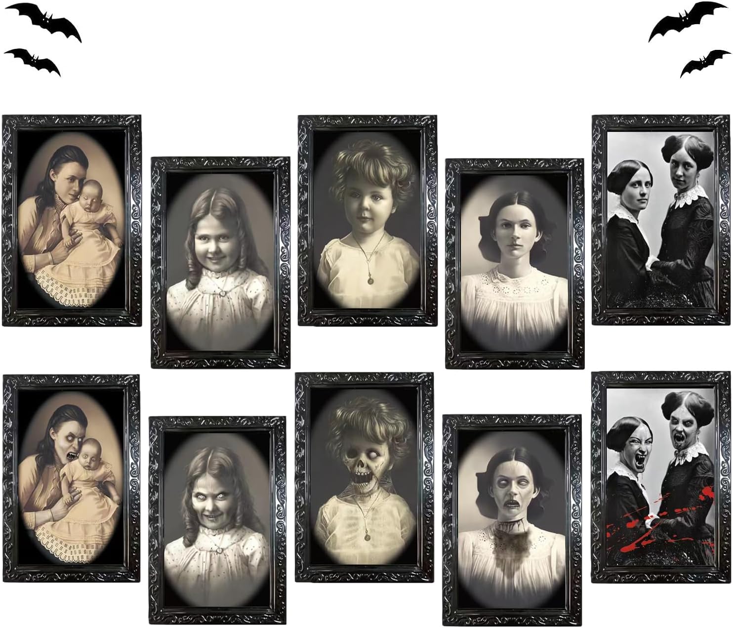 GTYYBH 5 Pièces Décorations de Portraits d'horreur d'Halloween, 3D ...