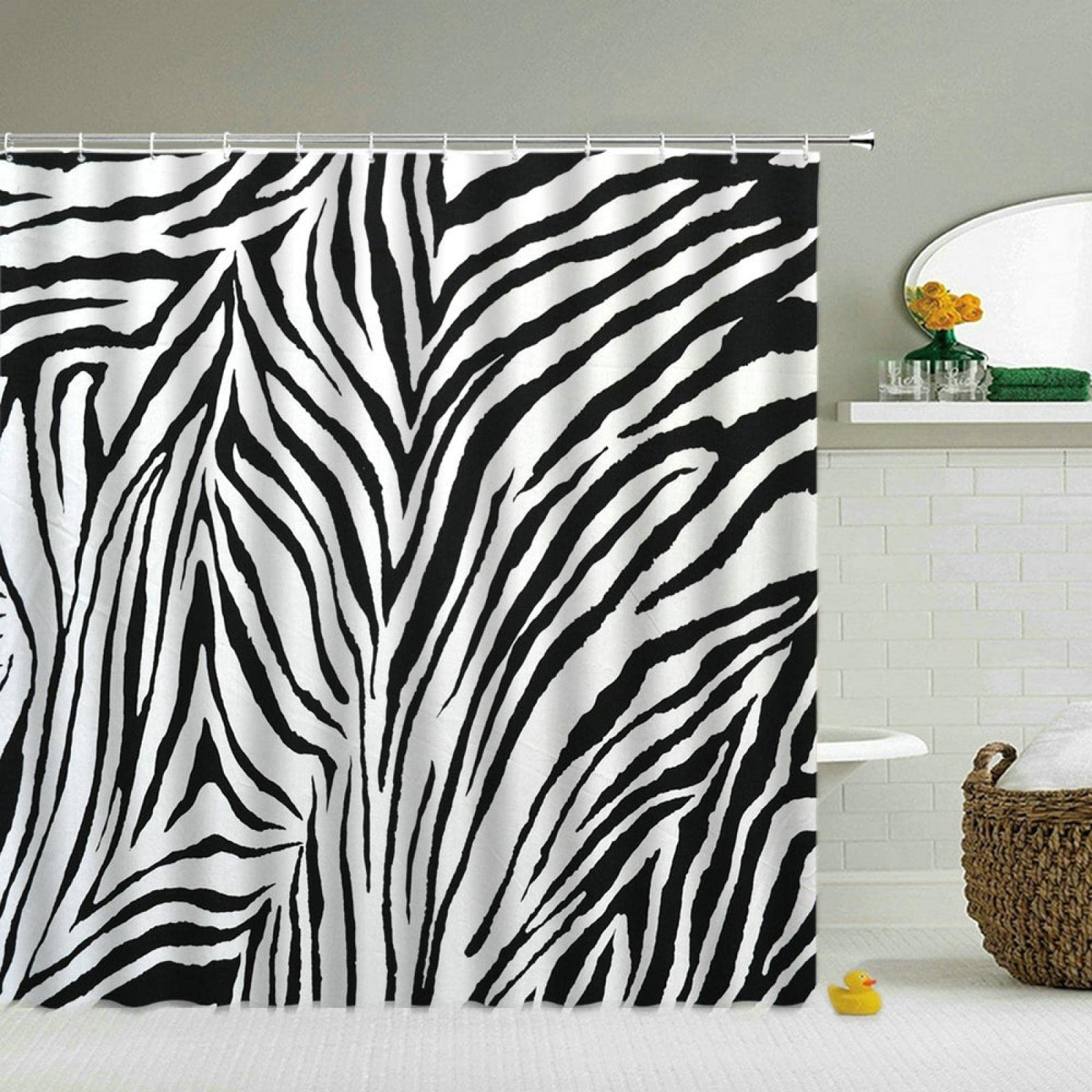 Zebra Bathroom Themes For Shower Storage