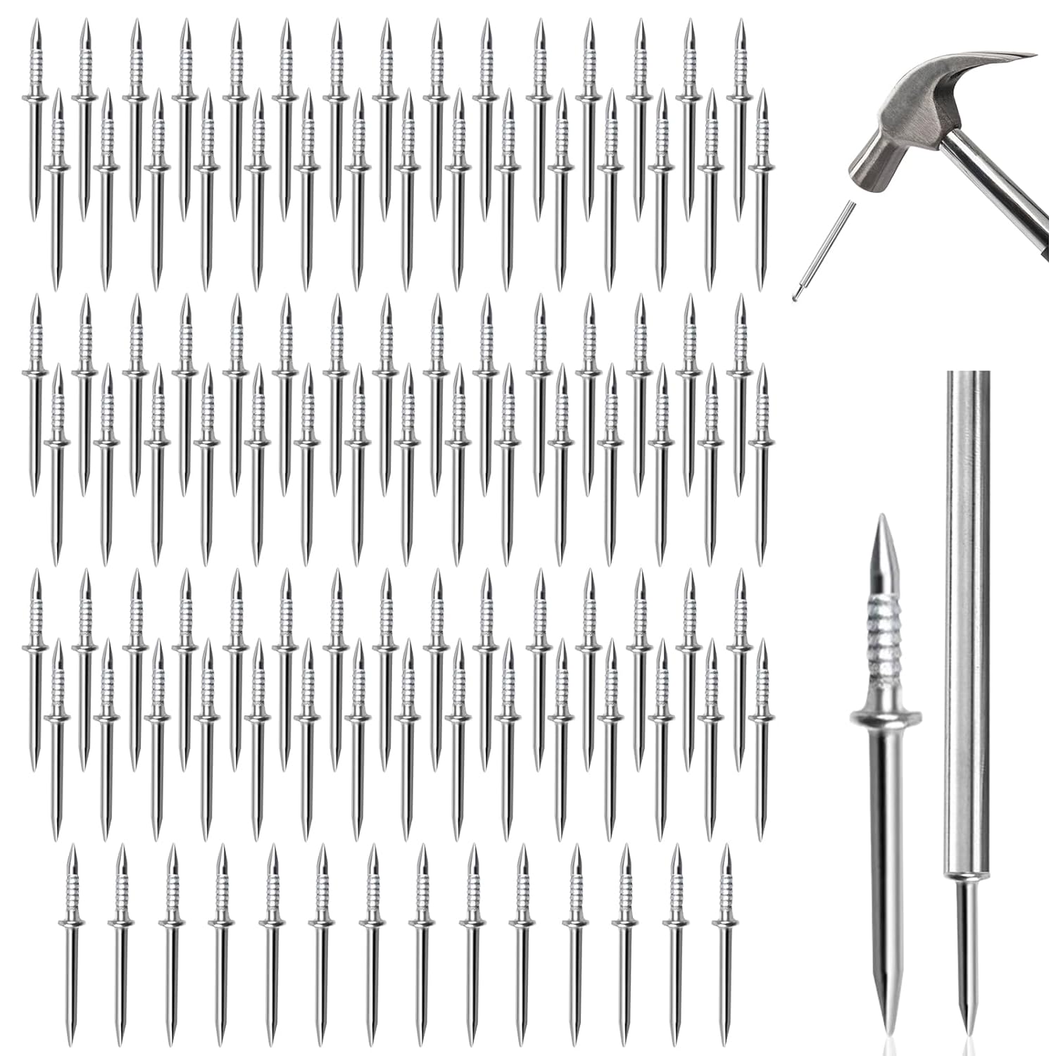 100 Pcs Double-Head Skirting Thread Seamless Nail, Hidden Nails for ...