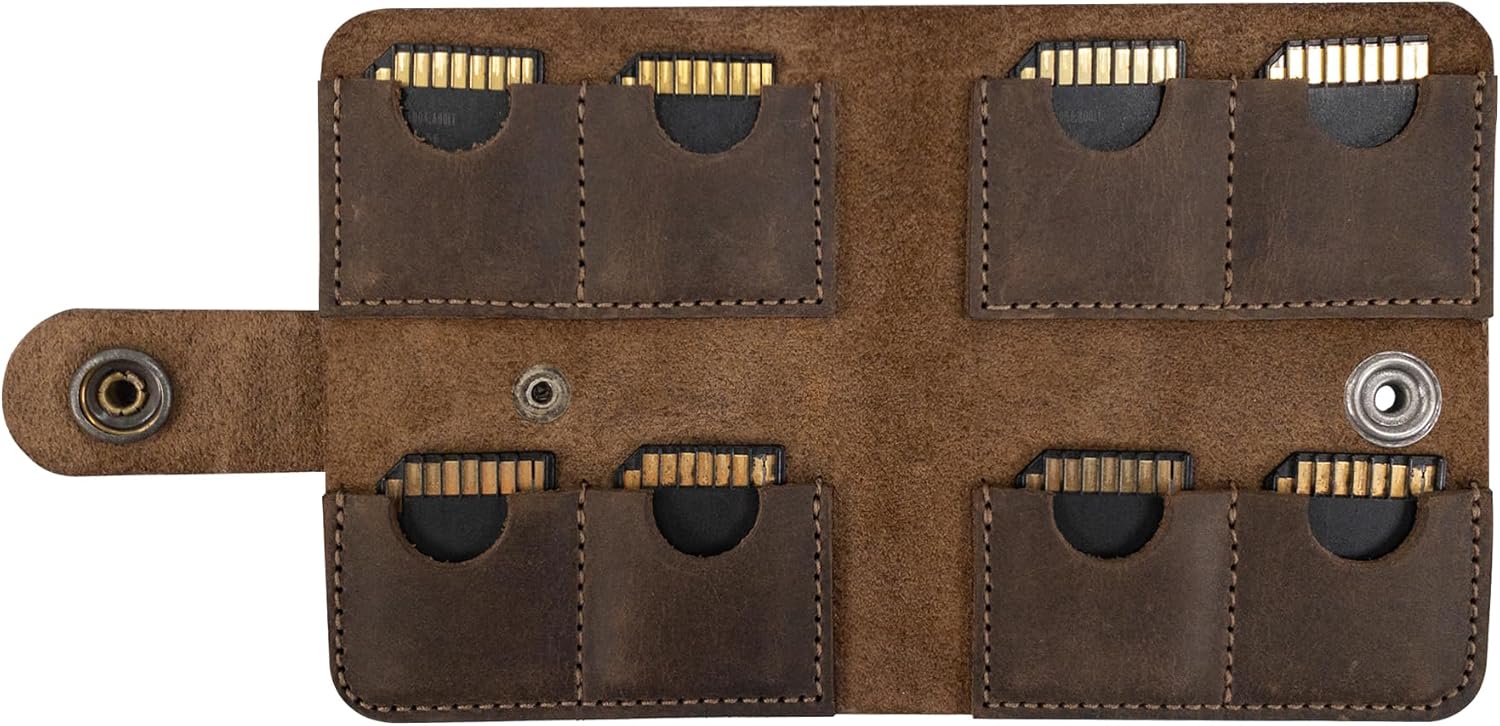 Amazon.com: LeatherTex, Rectangular Pouch for SD Cards with 8 Slots ...