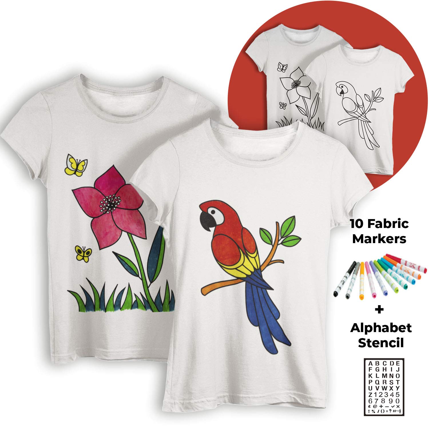 2 Diy T Shirts For Coloring And Painting With Fabric | Desertcart INDIA