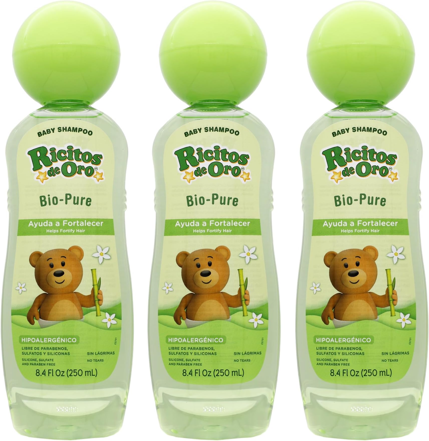 Amazon.com : Ricitos de Oro Bio-Pure Baby Shampoo 250ml 3Pack : Baby