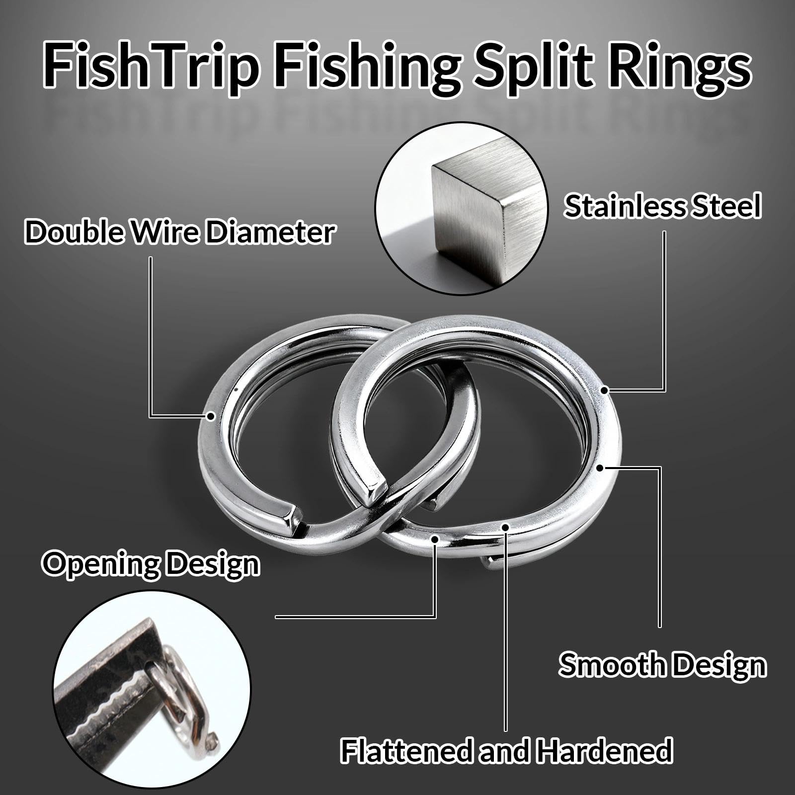Snapklik.com : FishTrip Split Rings Fishing 50Pcs - Stainless Steel ...