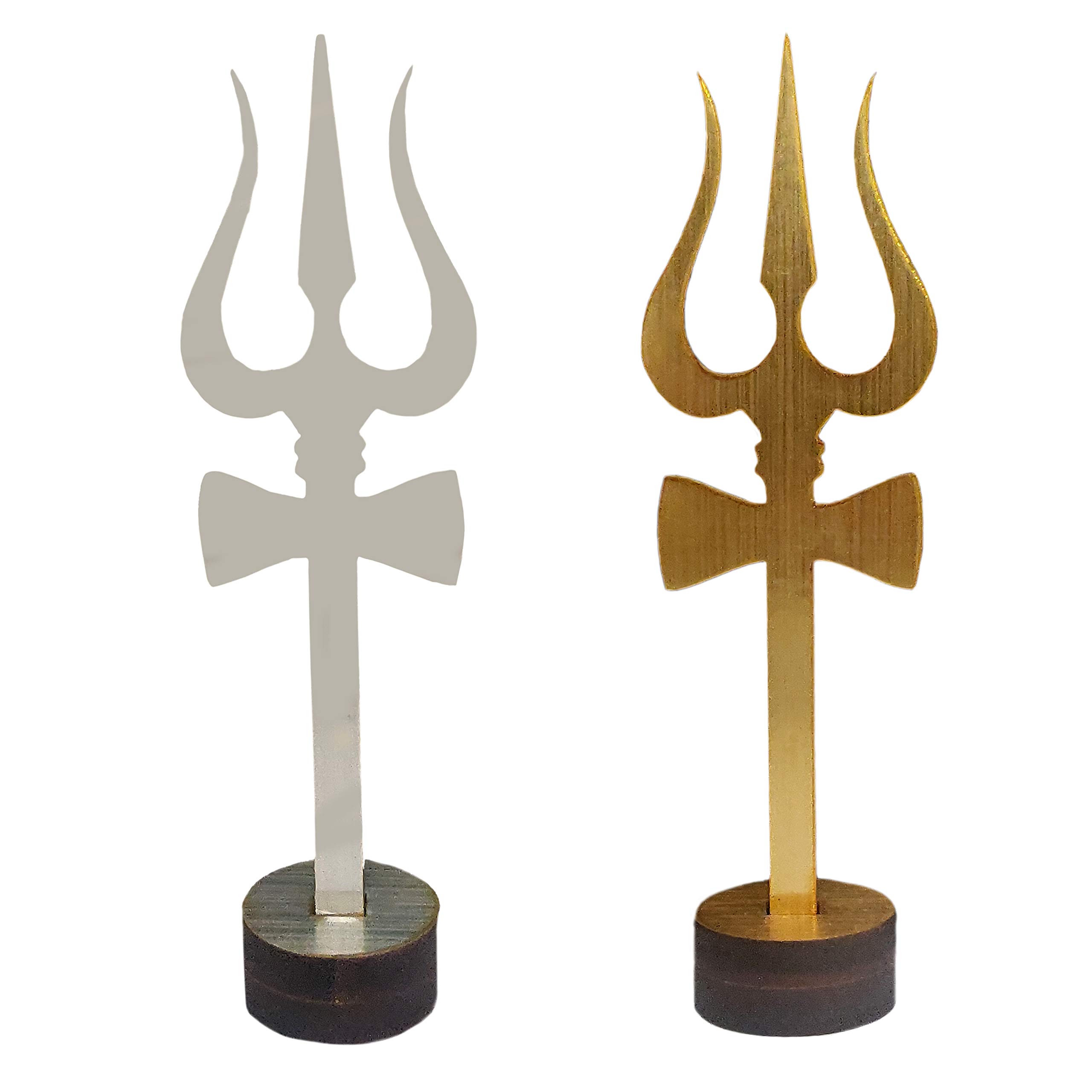 Buy Sri Shiva Trishul (Trident) Damru Wooden Stand Yantra Indian Mandir ...