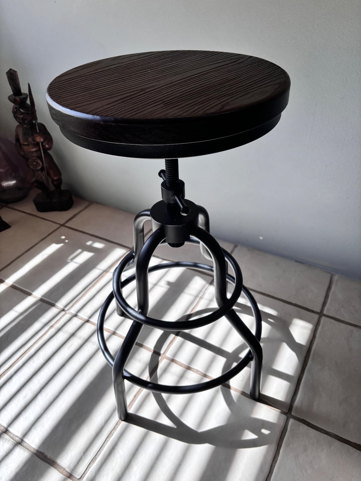 $20/mo - Finance LOKKHAN Industrial Bar Stools-Swivel Leather Metal Bar ...